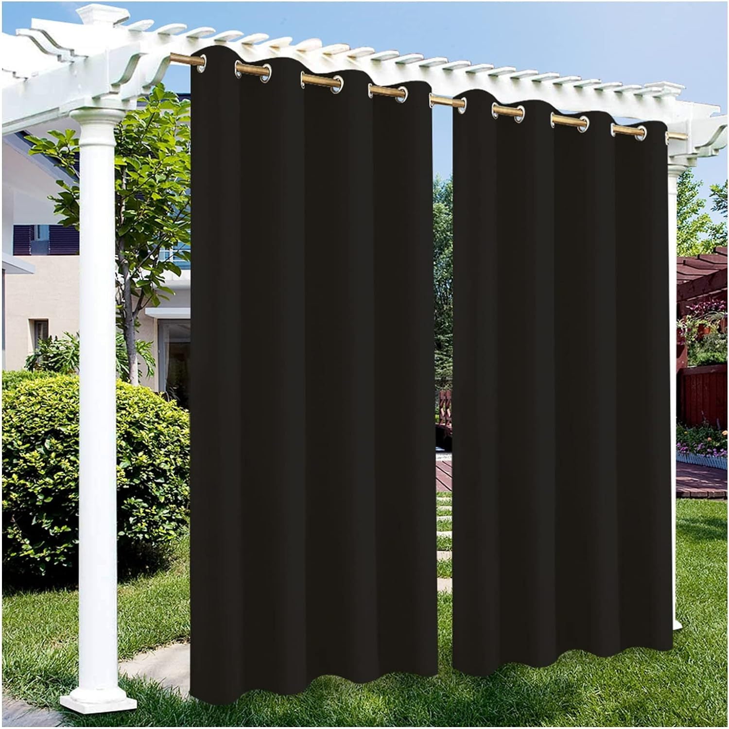 Outdoor Curtains for Patio Waterproof 2 panels – Weatherproof, UV and ...