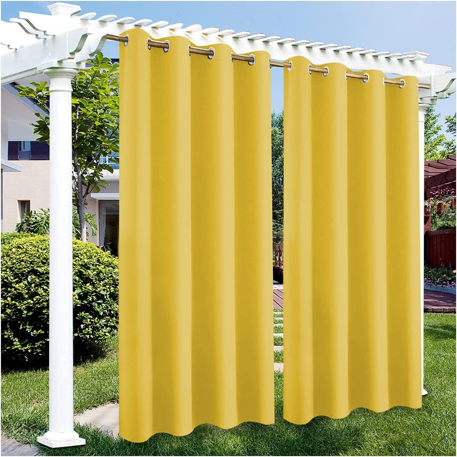 Outdoor Curtains for Patio Waterproof 2 panels – Weatherproof, UV and ...