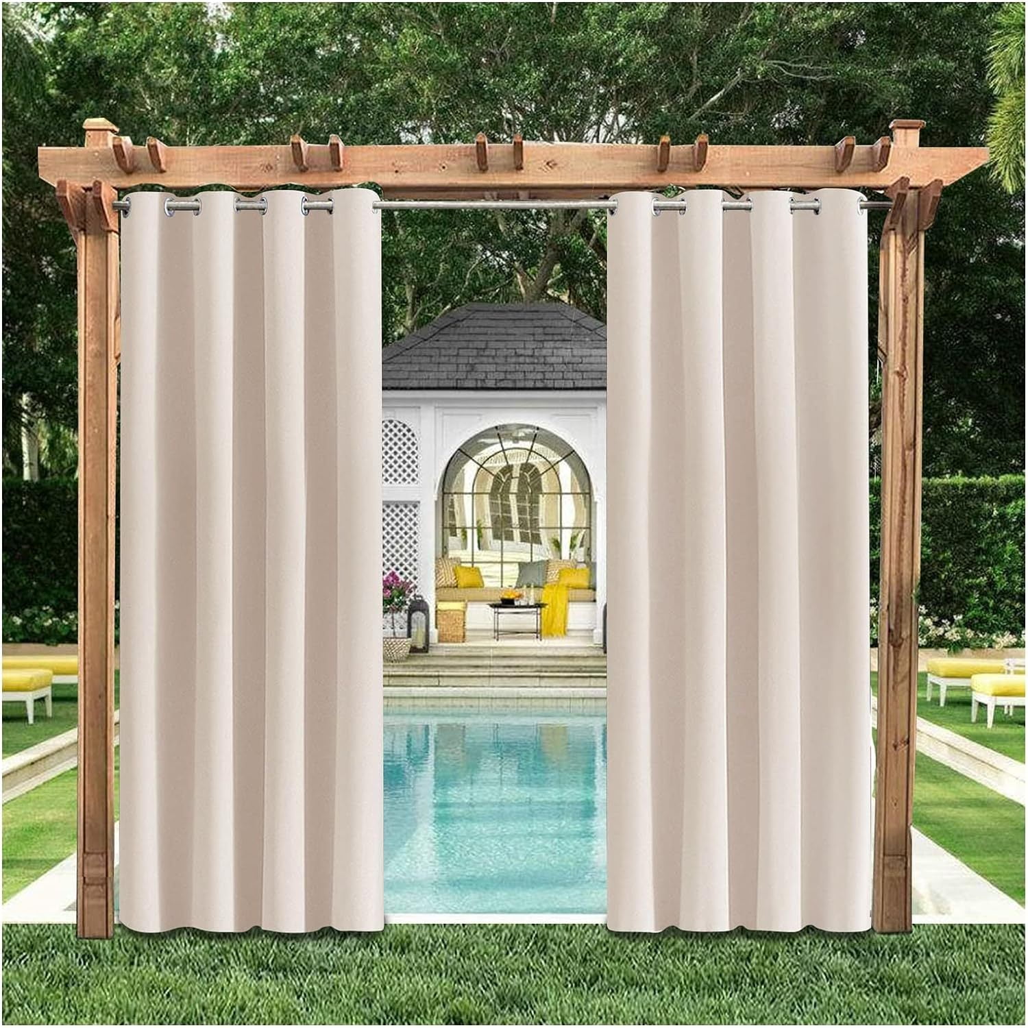 Outdoor Curtains for Patio Waterproof 2 panels – Weatherproof, UV and ...
