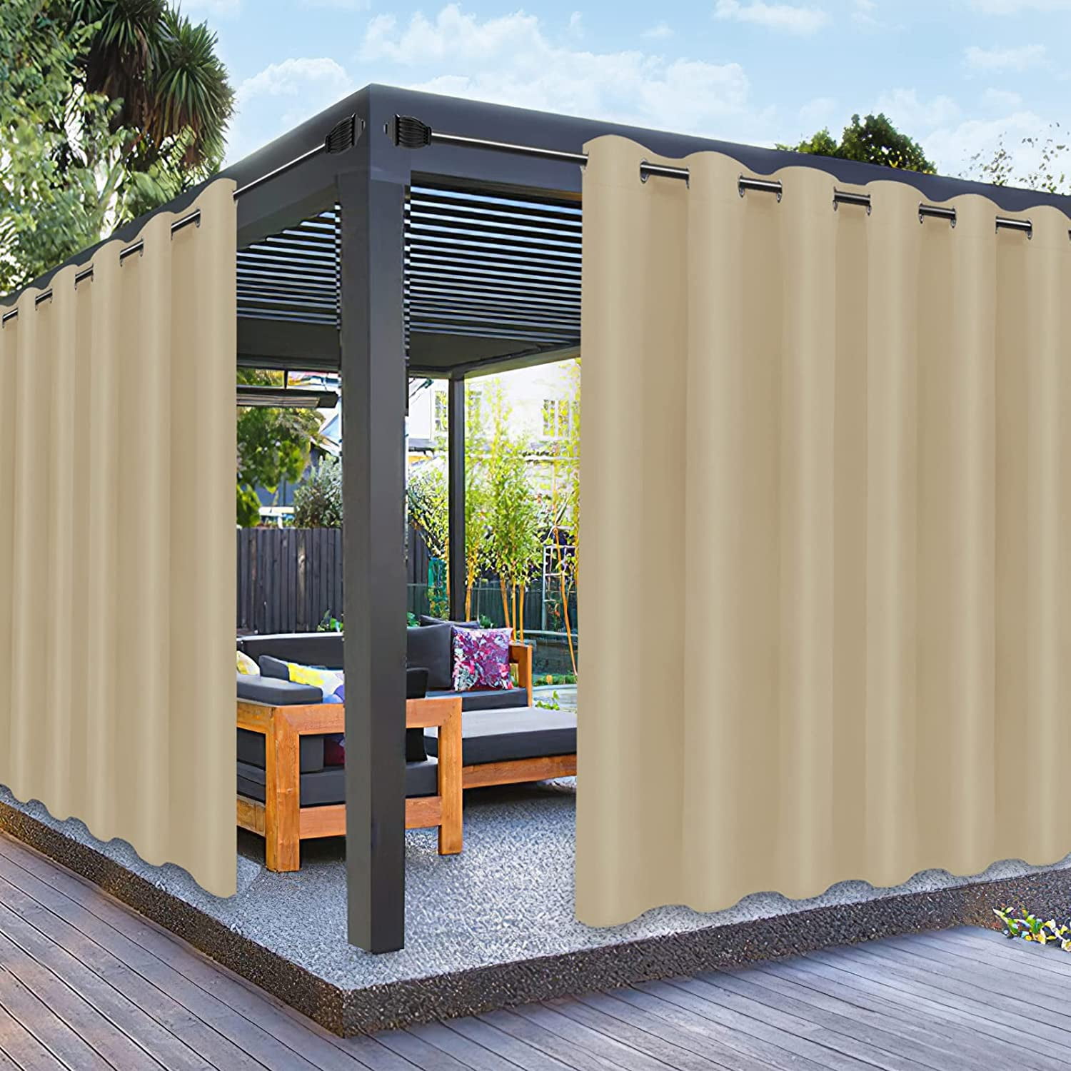 Outdoor Curtains for Patio Waterproof Weatherproof, UV and Fade ...