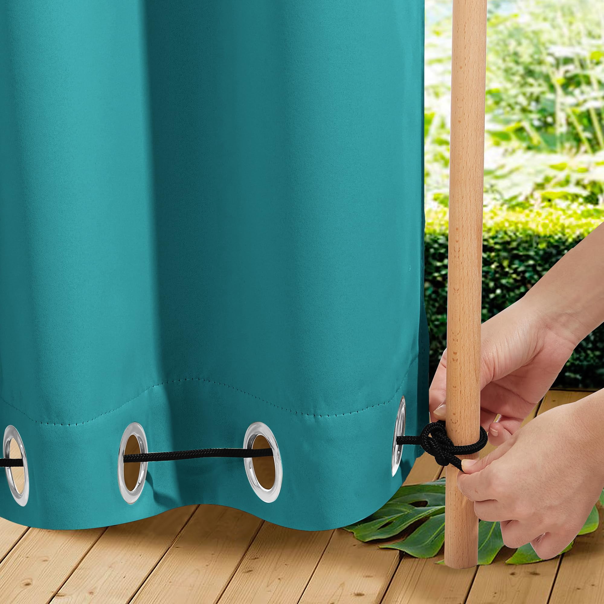 Outdoor Curtains Peacock Teal 52"W x 95"L (Pack of 2) Blackout ...