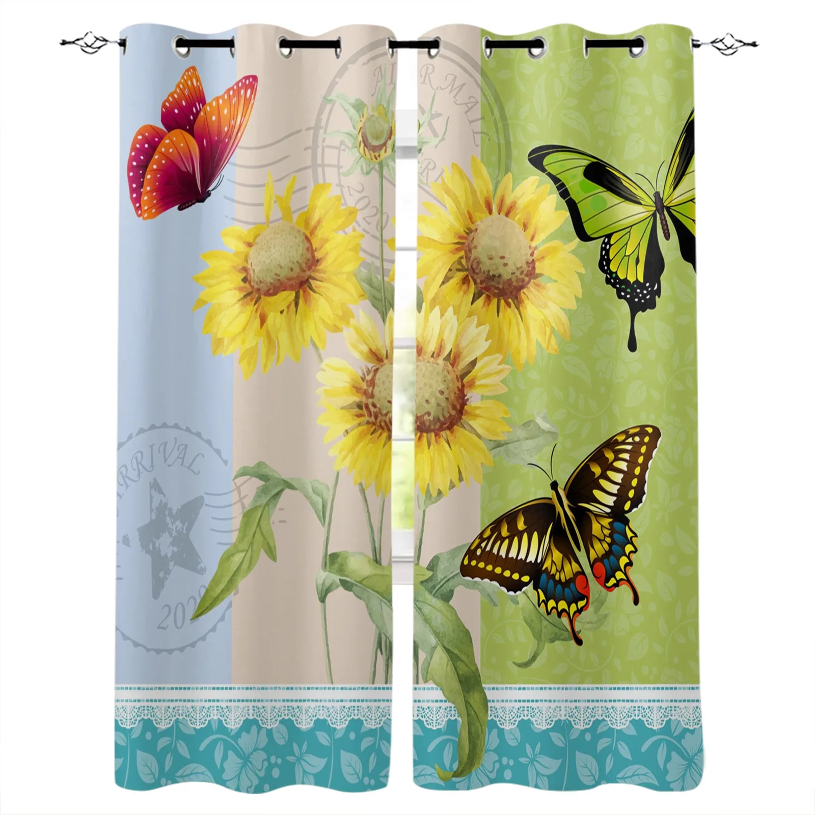 Outdoor Curtains Sunflower Sunrise Bloom Living Room Kitchen Curtain ...