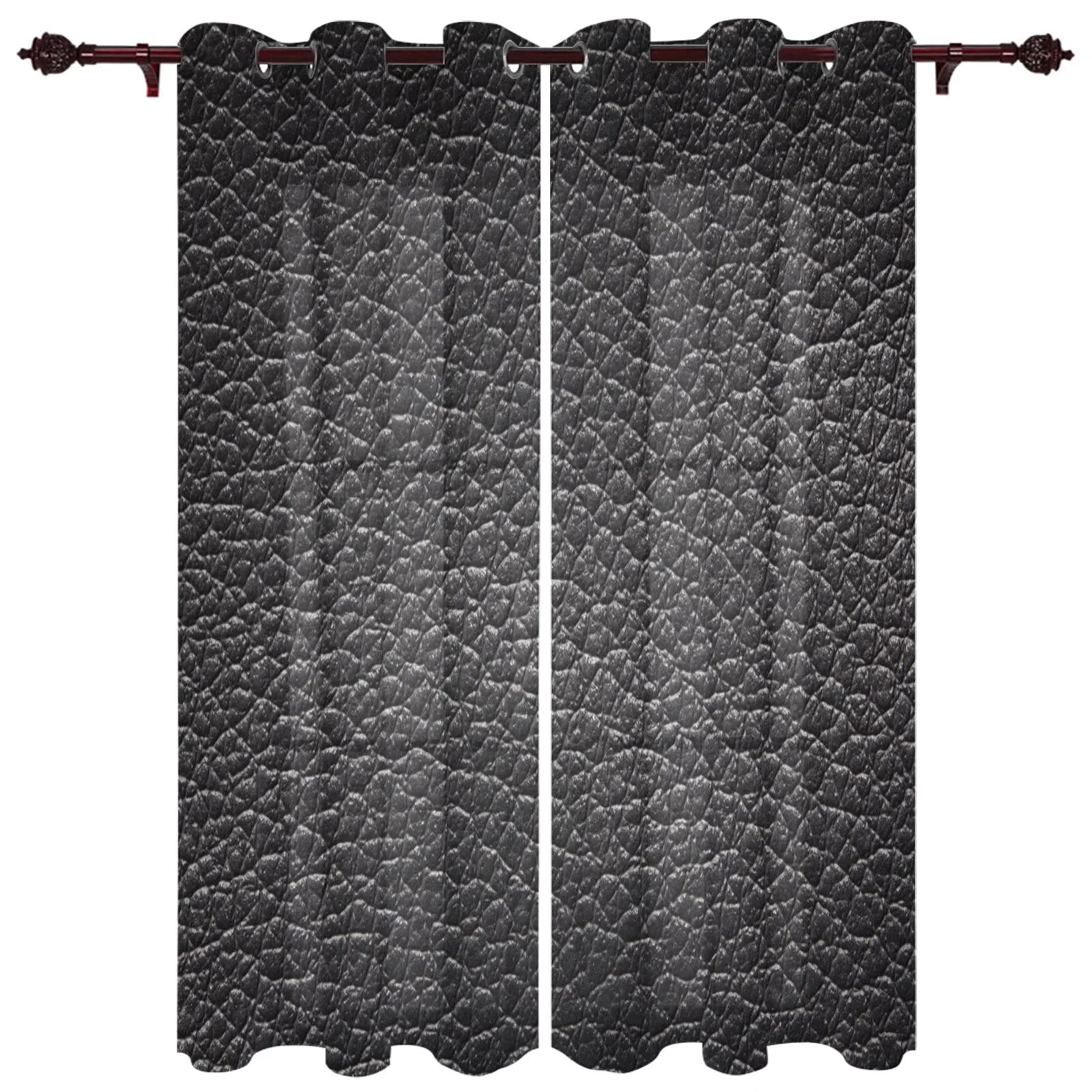 Outdoor Curtains Texture Black Bumpy Living Room Kitchen Curtain Drape ...