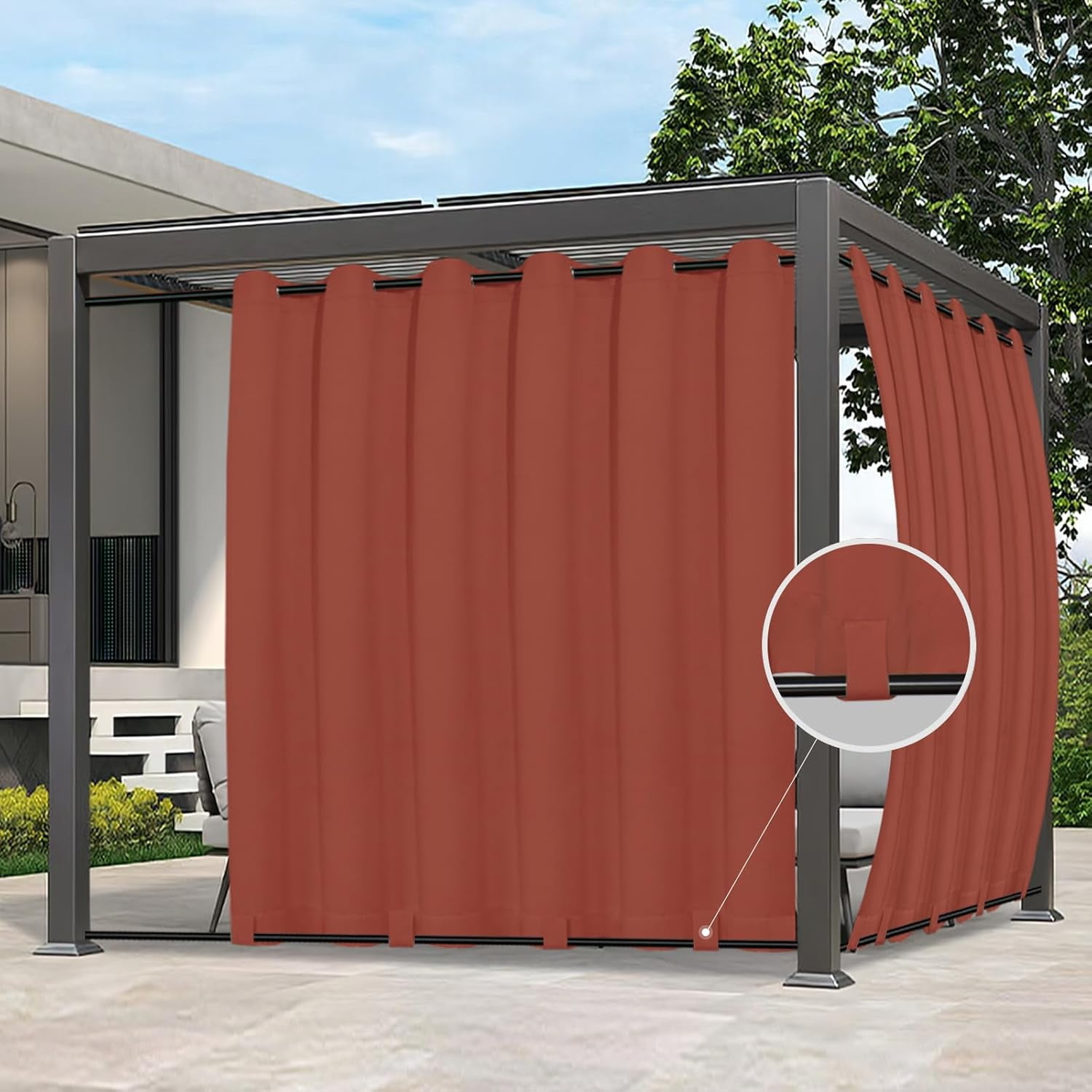 Outdoor Curtains Waterproof Windproof Weatherproof Curtain for Patio ...