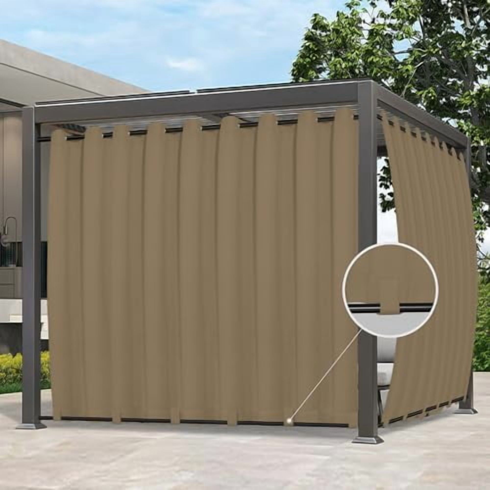 Outdoor Curtains Waterproof Windproof Weatherproof Curtain for Patio ...