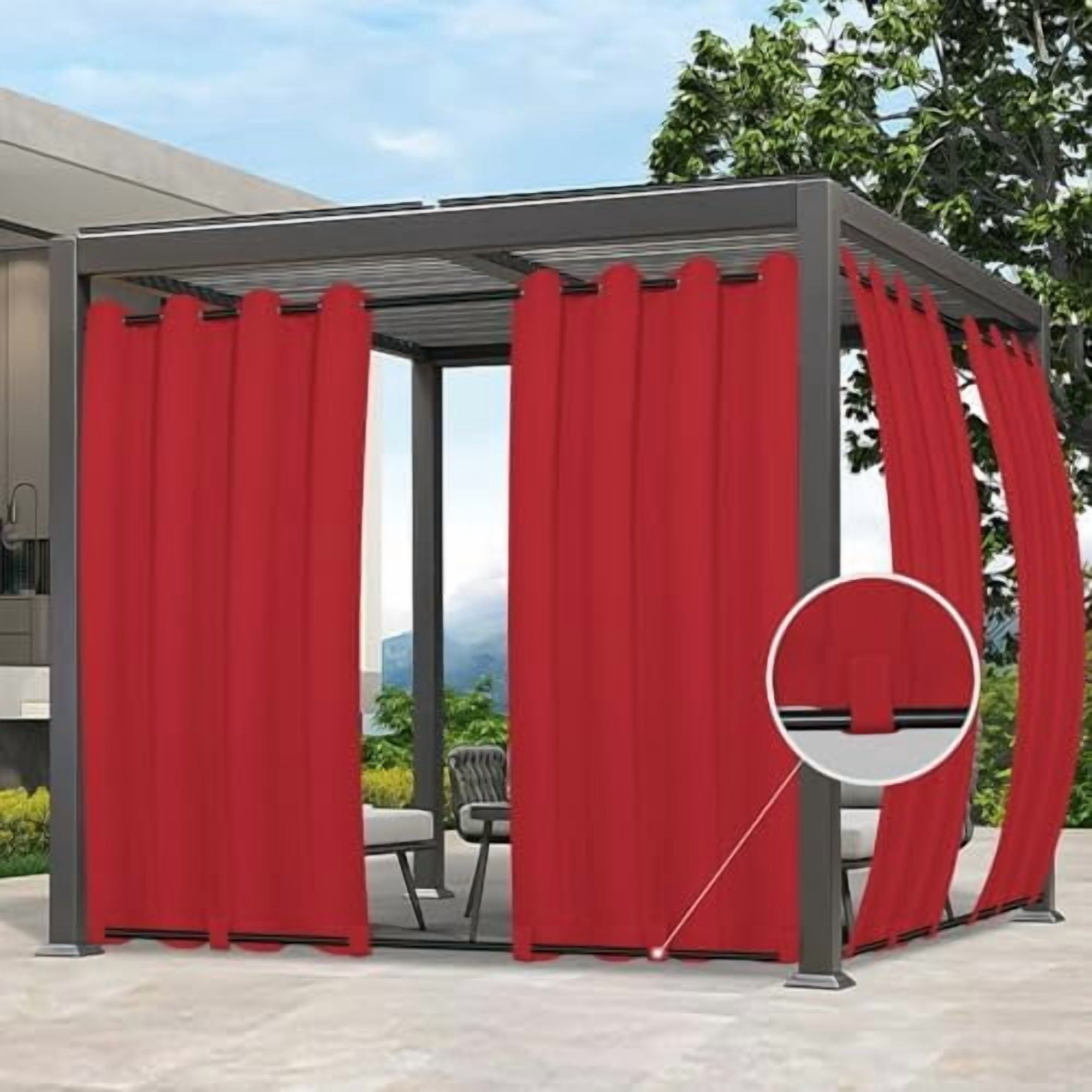 Outdoor Curtains Waterproof Windproof Weatherproof Curtain for Patio ...
