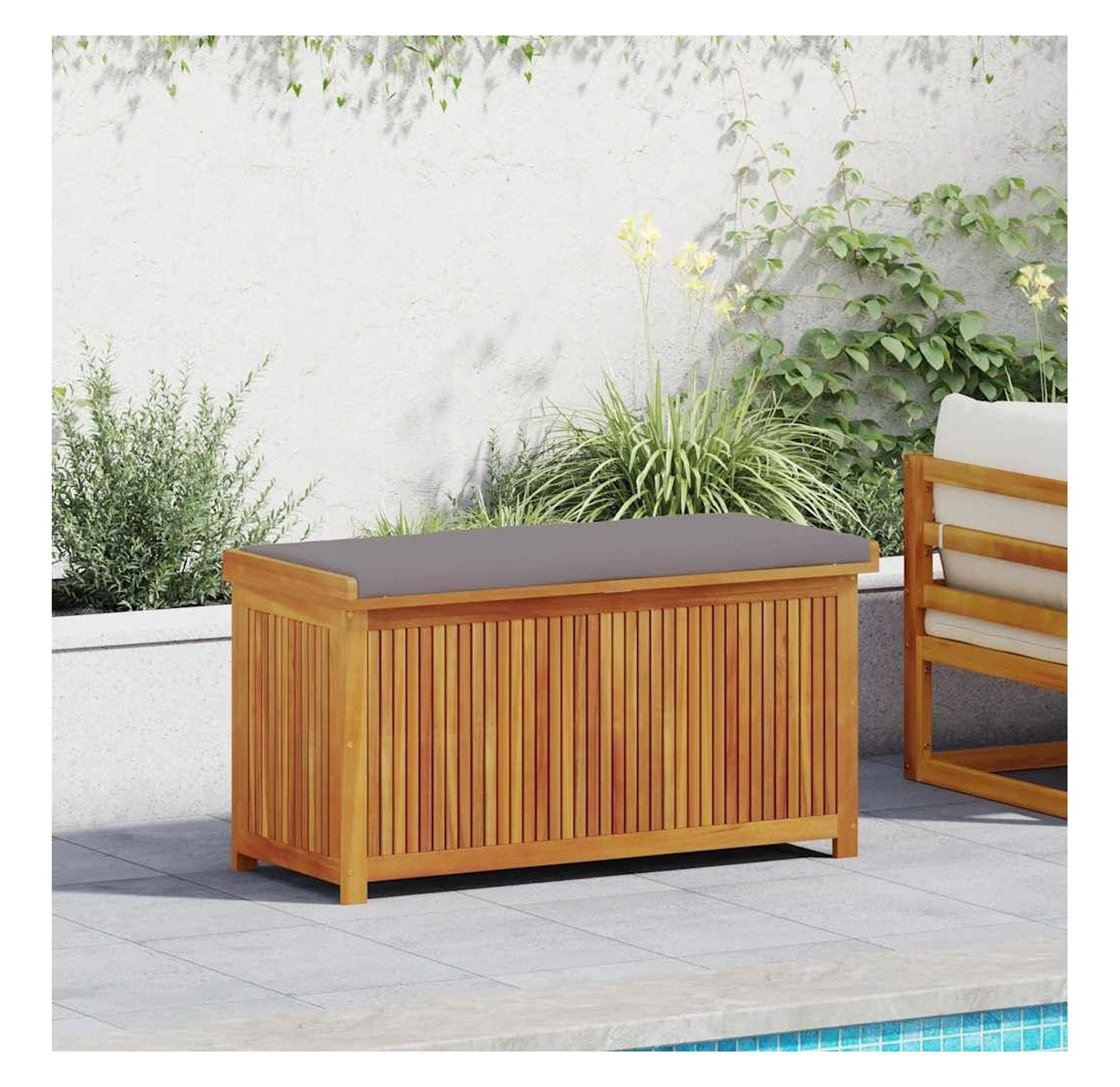 Outdoor Cushion Box 44.5"x19.7"x23.8" Solid Wood Brown - Walmart.com