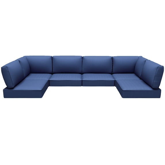 Outdoor Cushions Set of 14 for 7 Pieces Sectional Rattan Conversation ...