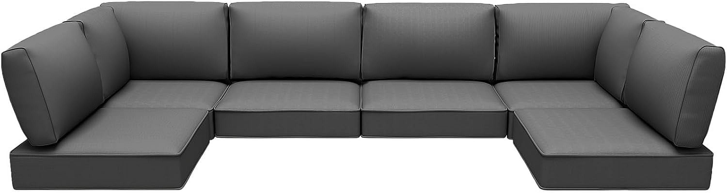 Outdoor Cushions Set of 14 for 7 Pieces Sectional Rattan Conversation ...