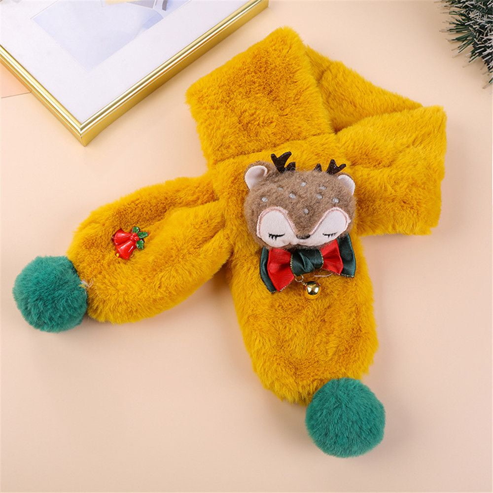 Outdoor Cute Cartoon Soft Christmas Faux Fur Scarf Children Scarf Neck ...