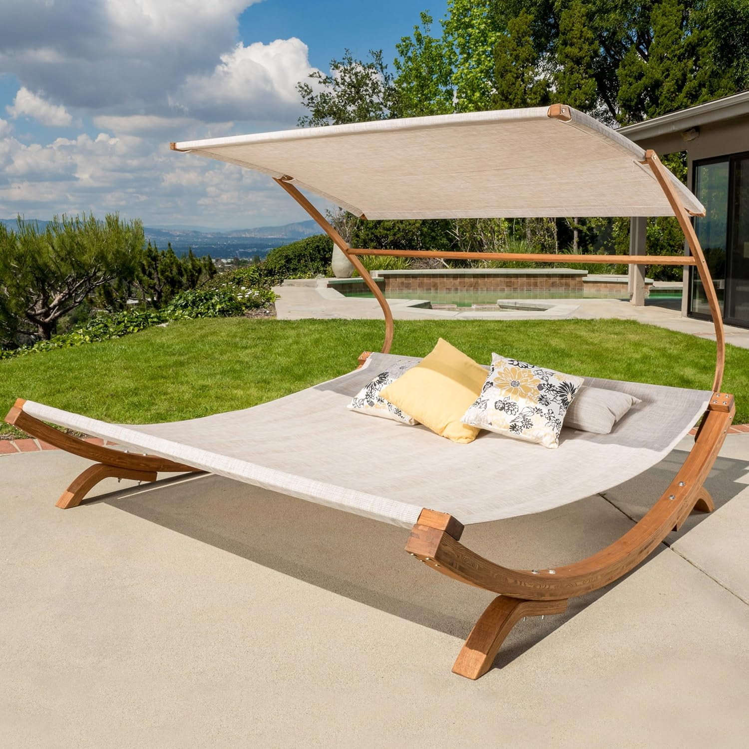 Outdoor Daybed with Adjustable Canopy,Versatile Chaise Lounge Sunbed for Outdoor Relaxation ...
