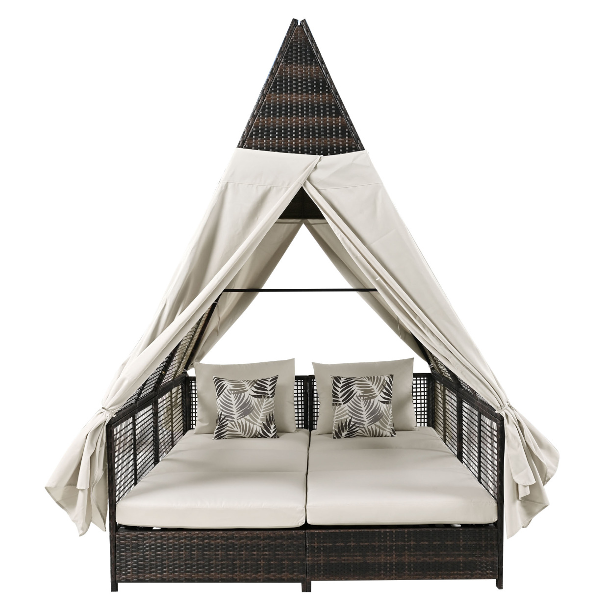 Outdoor Daybed ,Outdoor Double Sun Lounger with Adjustable Backrest ...