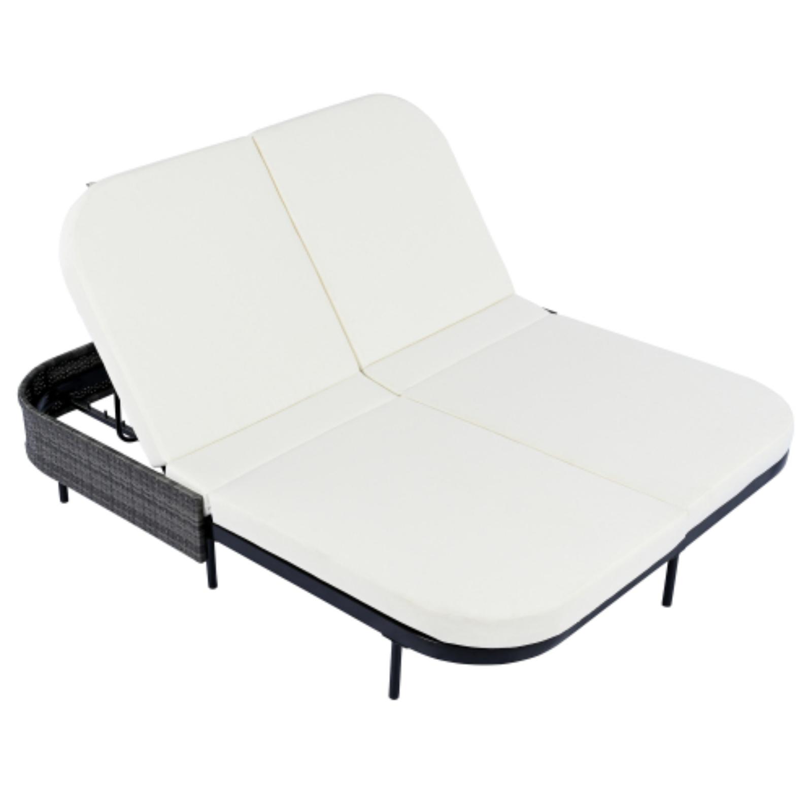 Outdoor Daybed, Outdoor Recliner, Patio Rattan Daybed with Adjustable ...