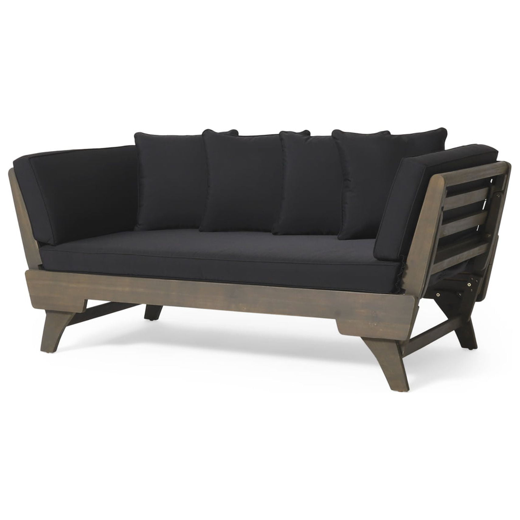 Outdoor Daybed Sofa, Adjustable Patio Wooden Furniture Sofa with ...
