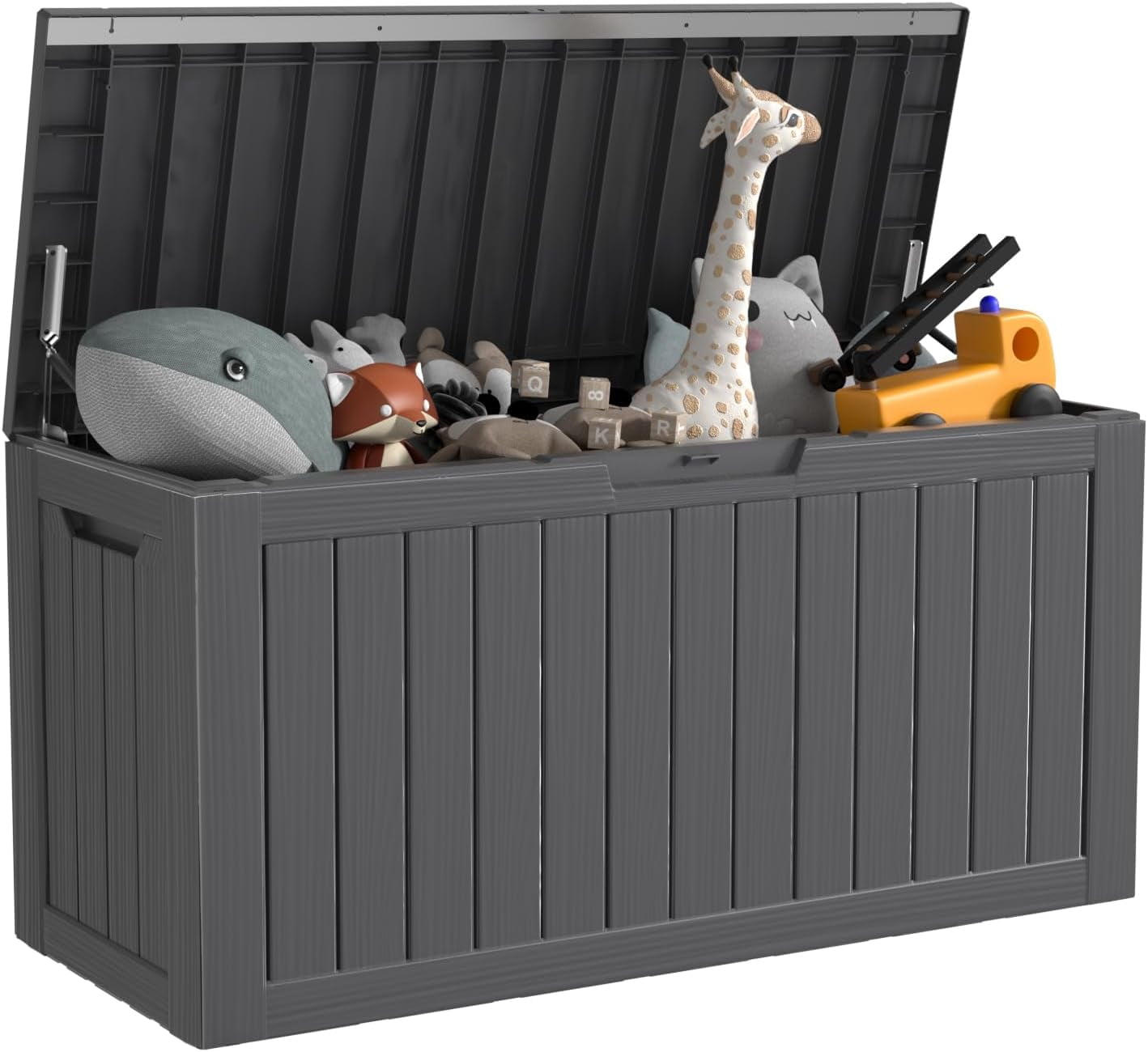 Outdoor Deck Box,80 Gallon Waterproof Resin Storage Box with Lockable ...