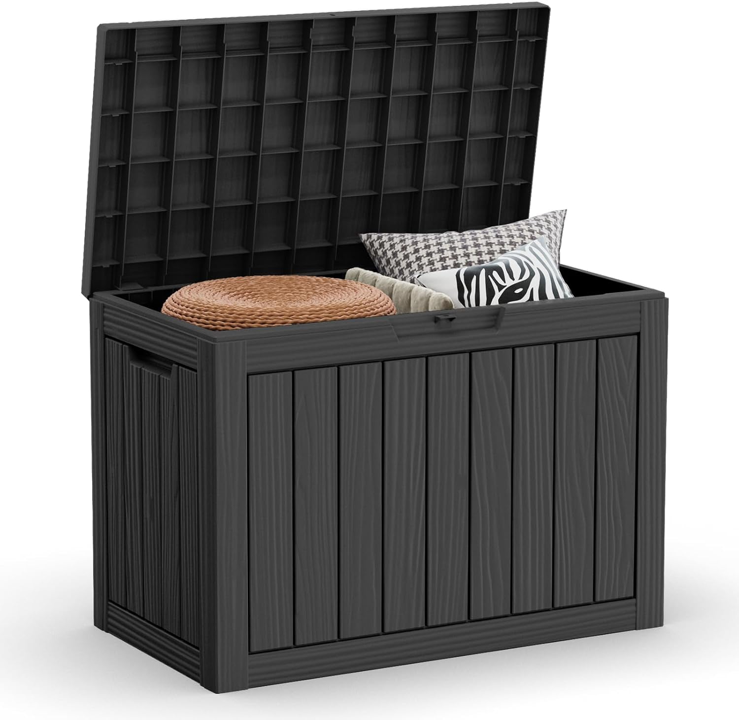 Outdoor Deck Box Waterproof Resin Storage Box with Lockable Indoor ...