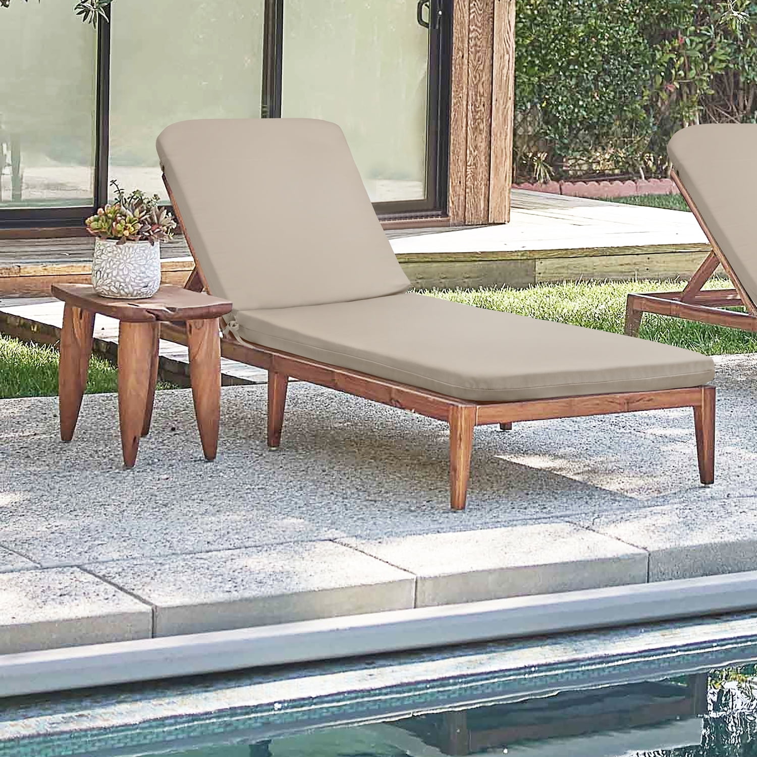 Outdoor Decor Nature Lounger Cushion 22 x 73 in Solid Taupe - Walmart.com