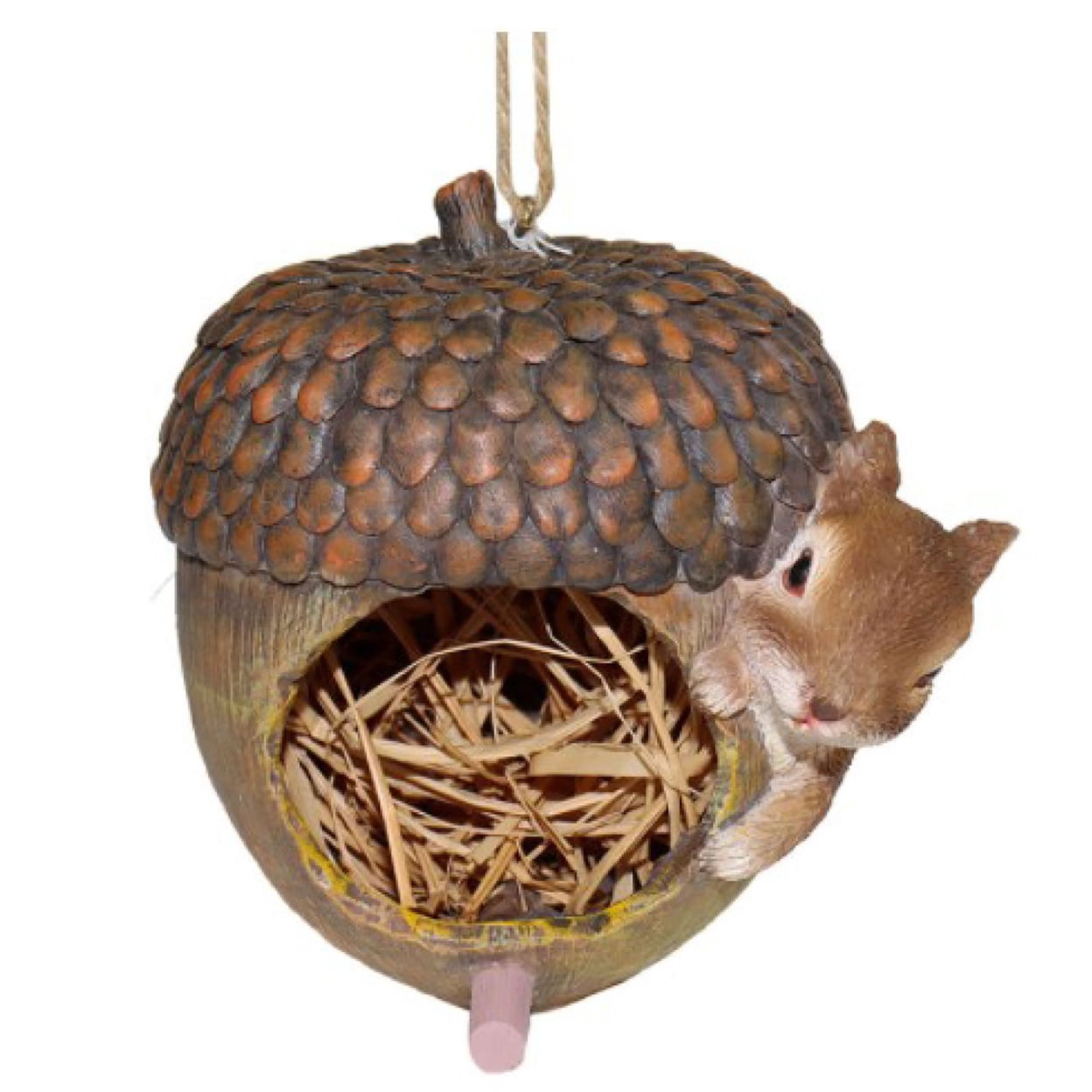 Outdoor Decorative 5" Resin Acorn And Squirrel Bird House - Walmart.com