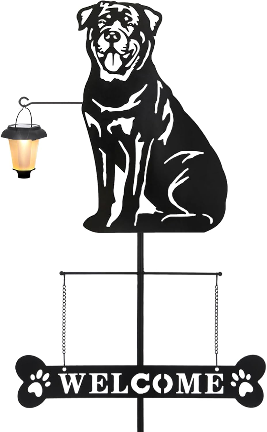 Outdoor Decorative Garden Stakes with Solar Rottweiler Silhouette Dog ...