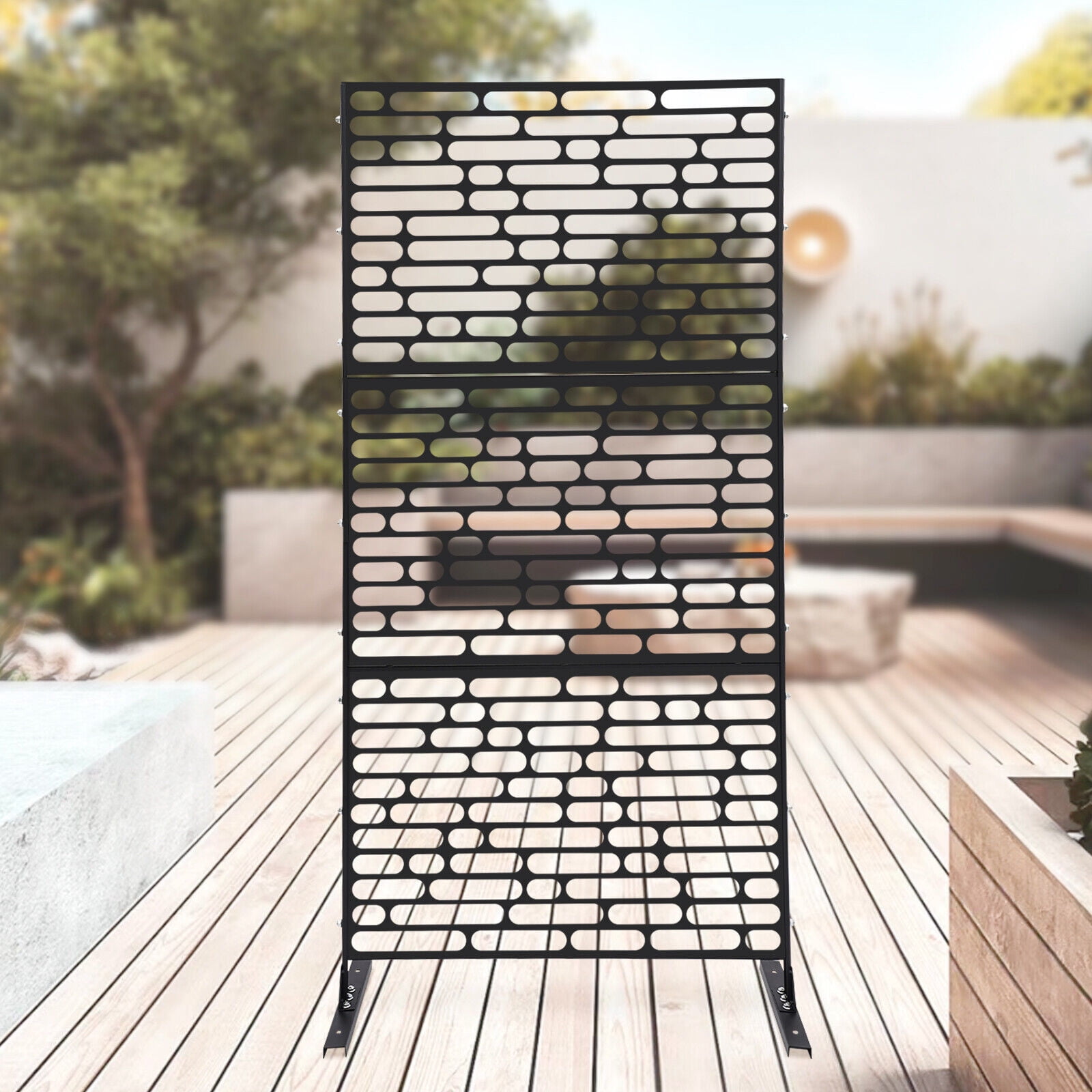 Outdoor Decorative Panels, Black Outdoor Privacy Fence Screen, Privacy ...