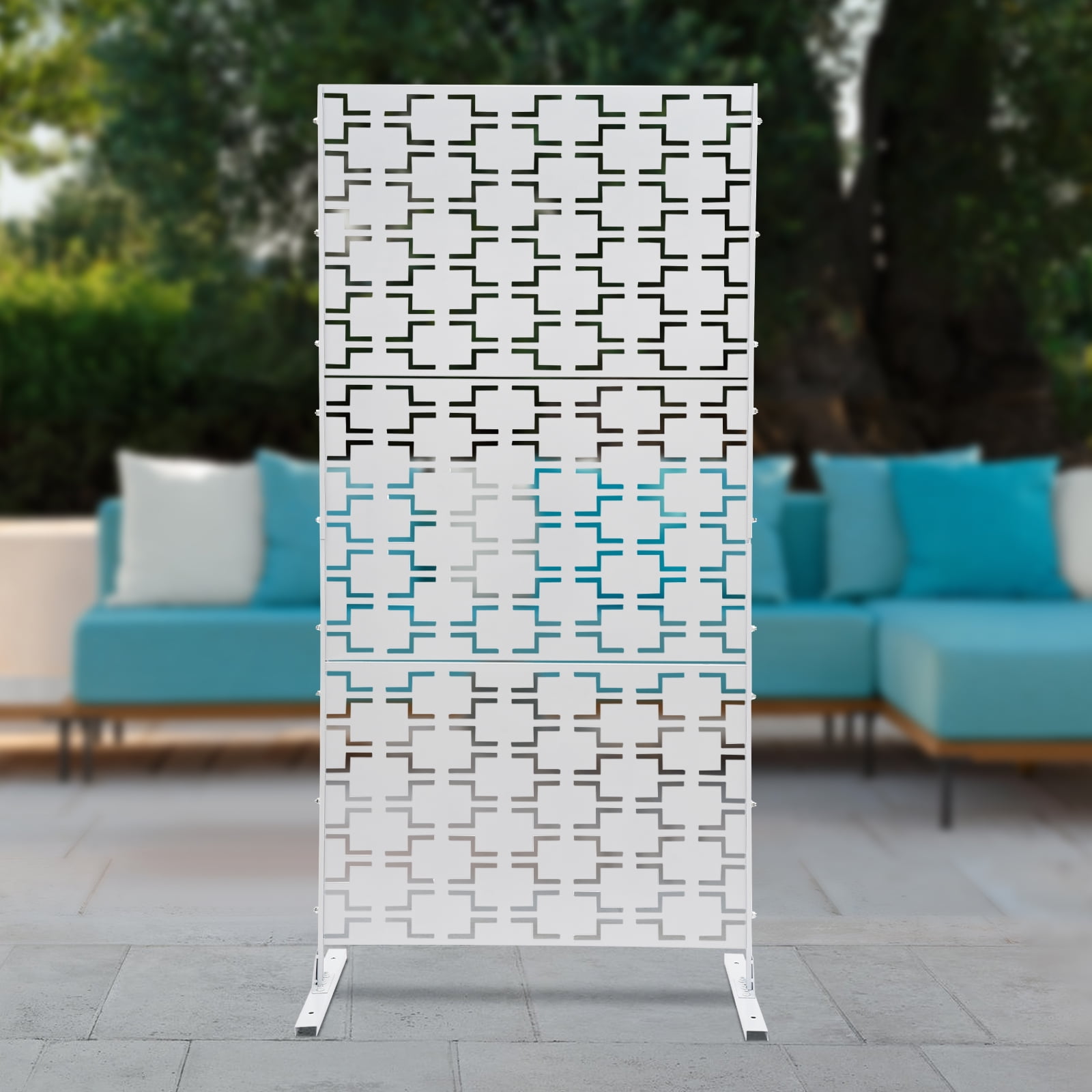 Outdoor Decorative Panels, Privacy Screen Fence Panels Modern White ...