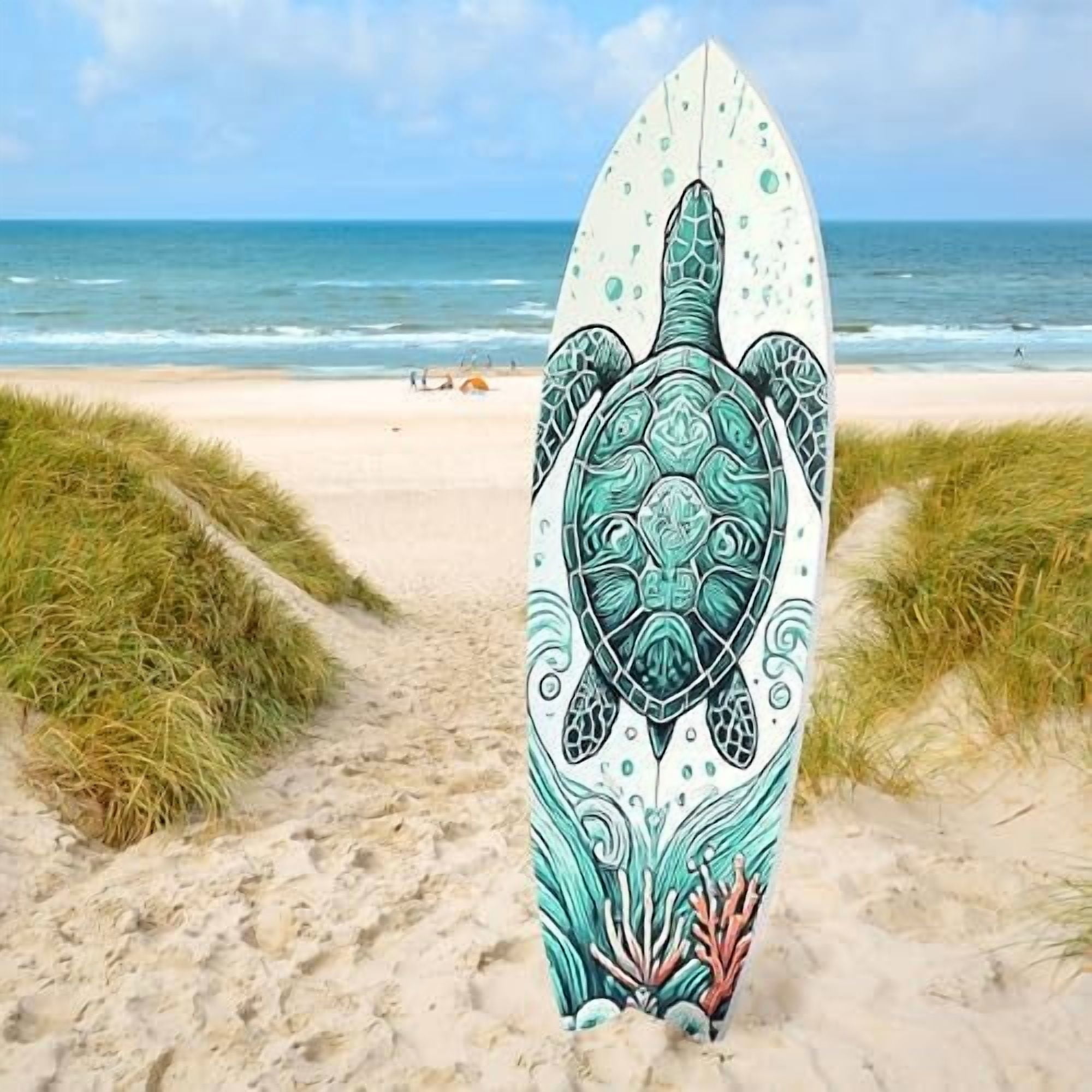 Outdoor Decorative Turtle Surfboard Wall Art, PVC, Surfboard Sign ...
