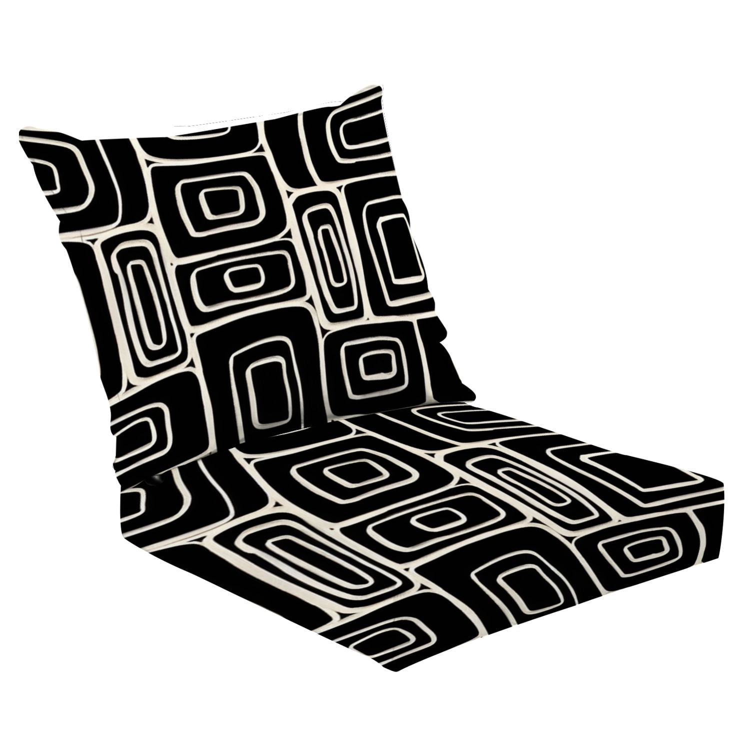 Outdoor Deep Seat Cushion Set 24" x 24" Abstract Organic Shapes ...