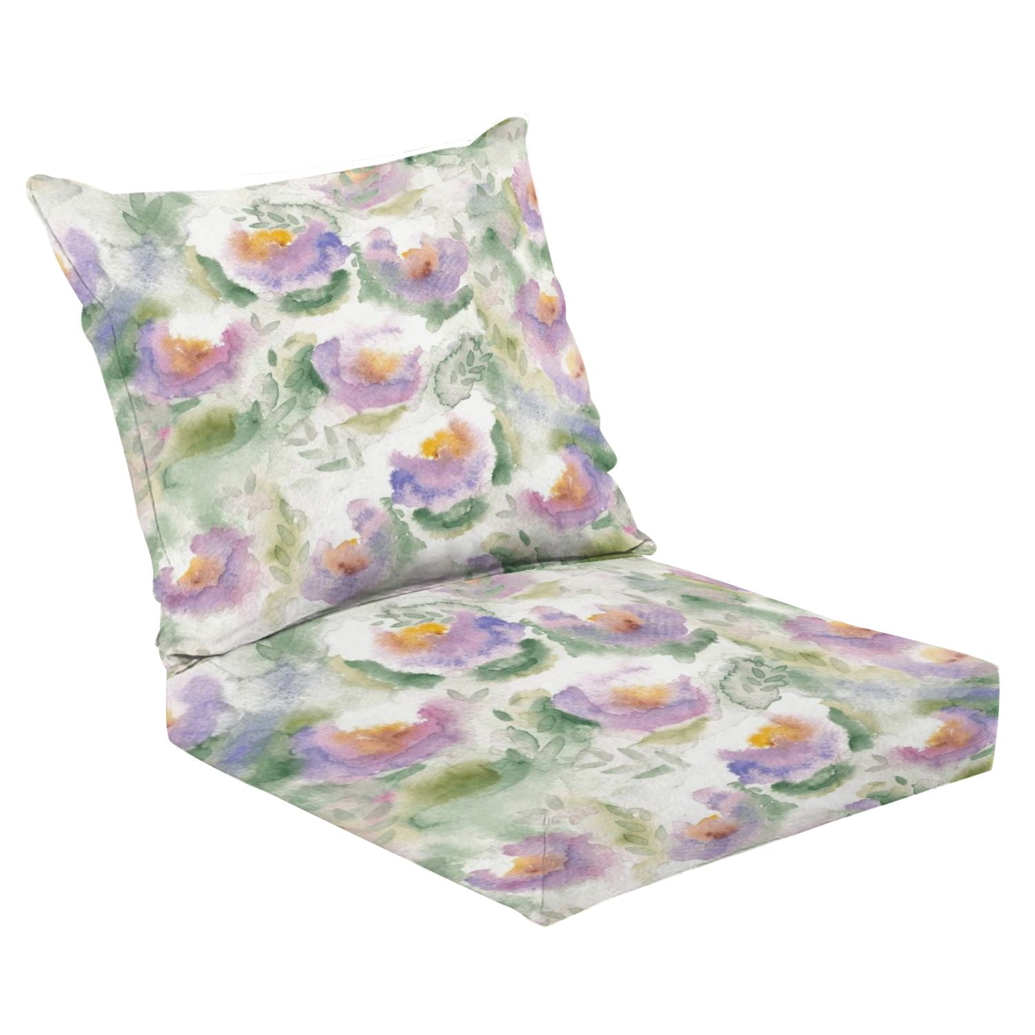 Outdoor Deep Seat Cushion Set 24" x 24" Art seamless pattern flowers ...