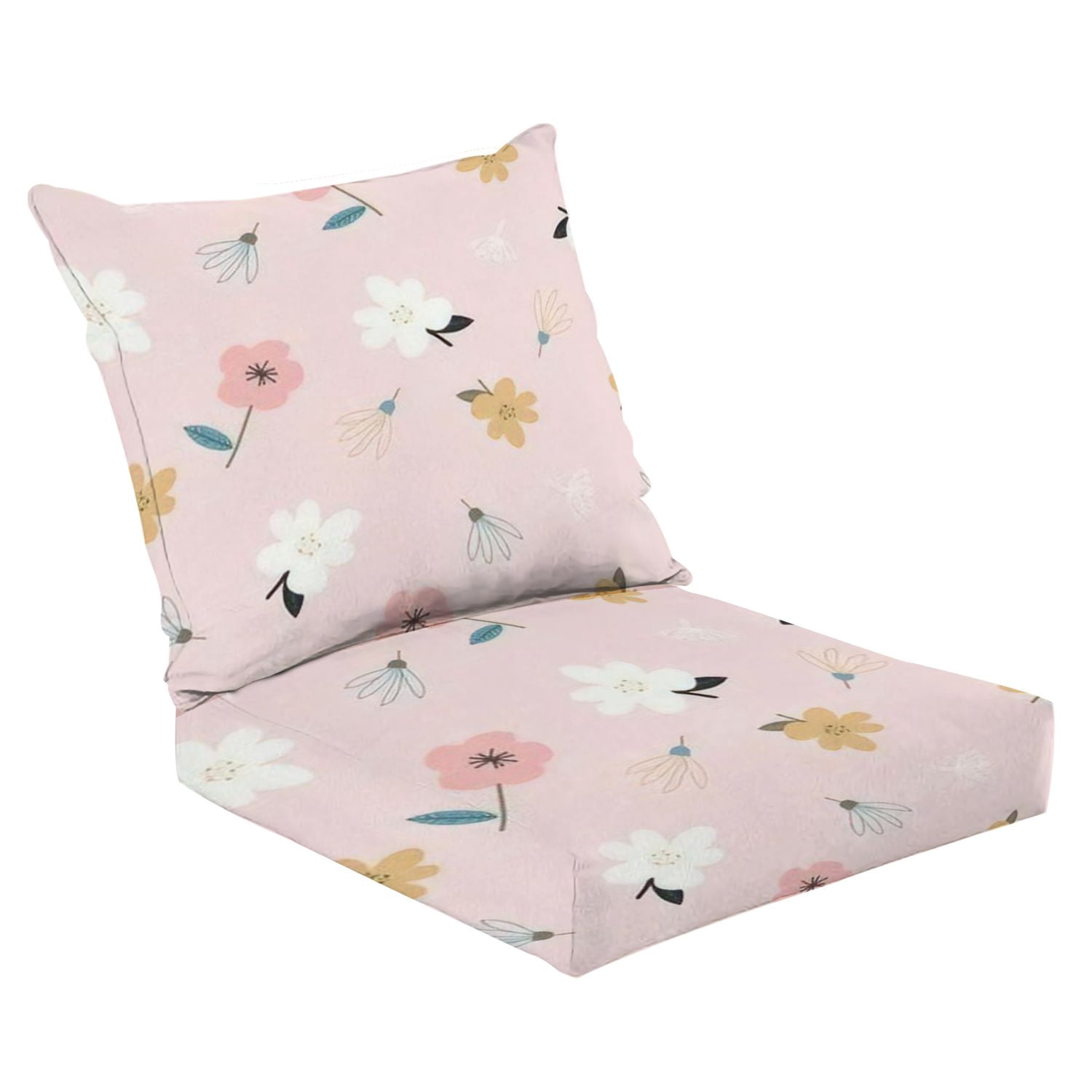 Outdoor Deep Seat Cushion Set 24" x 24" Cute hand drawn vintage floral ...