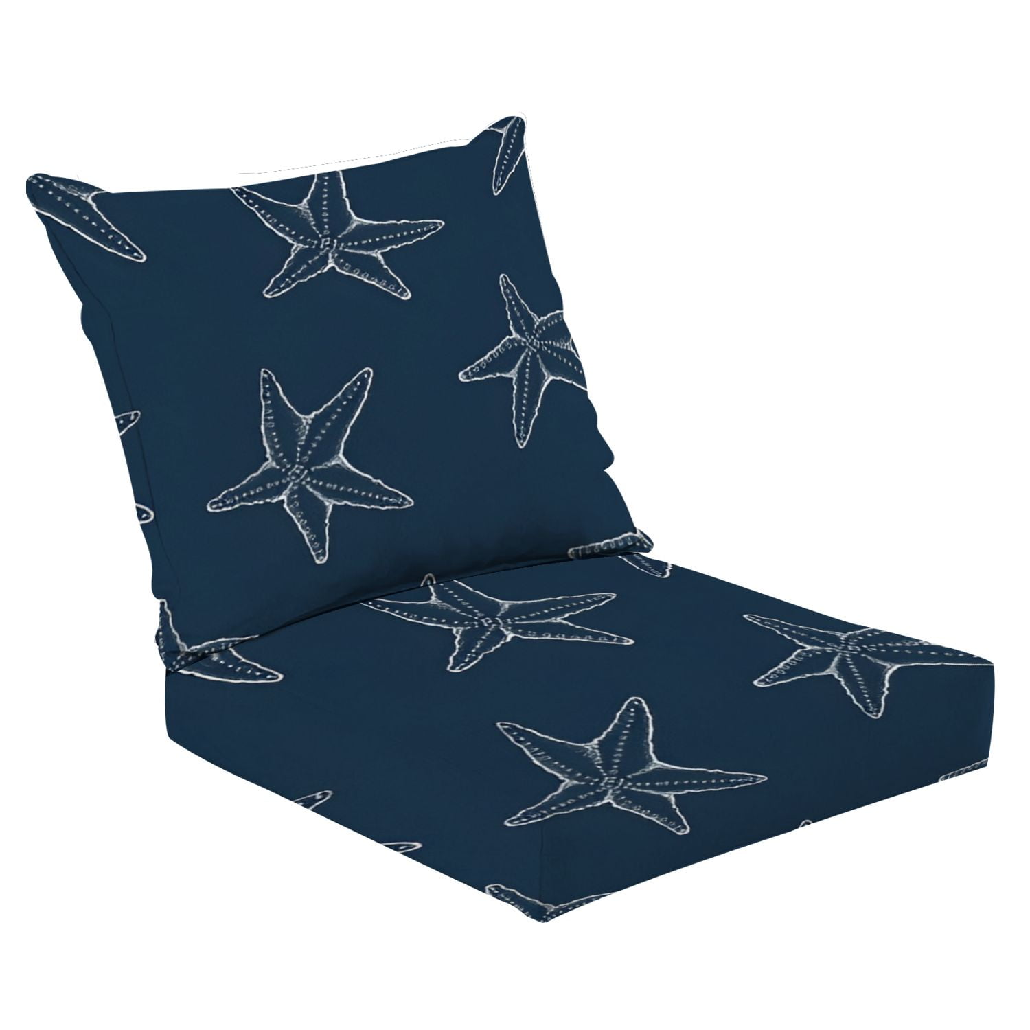 Outdoor Deep Seat Cushion Set 24" x 24" Seamless pattern starfish ...