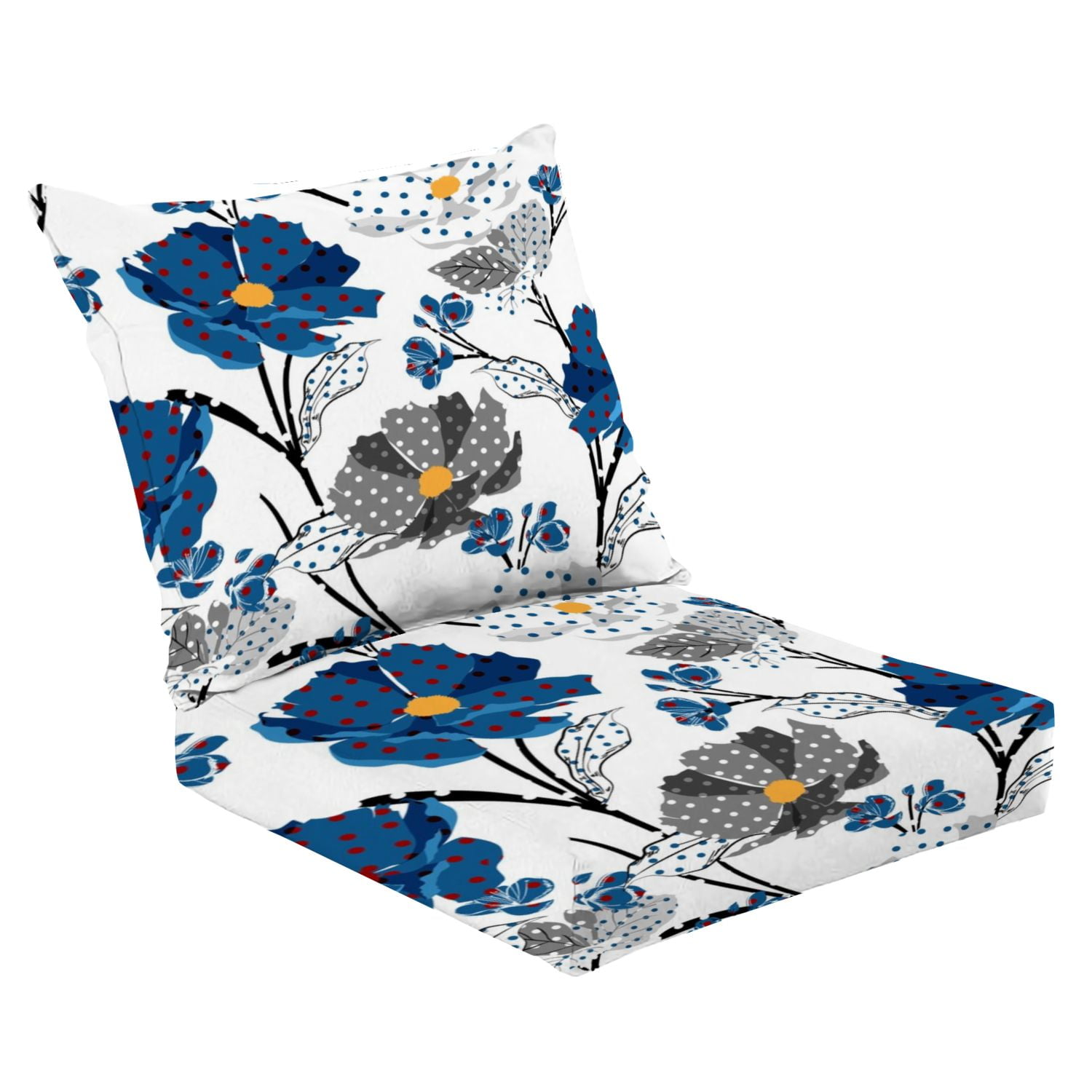 Outdoor Deep Seat Cushion Set 24" x 24" Trendy Meadow wild flowers made ...