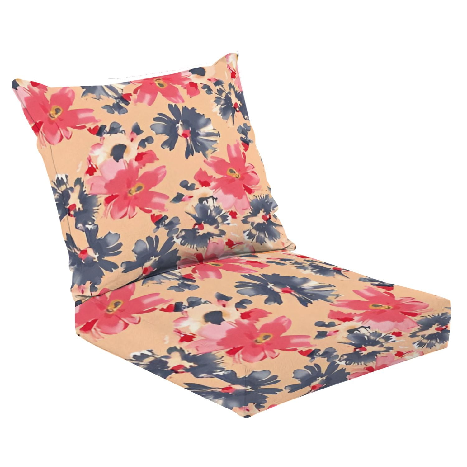Outdoor Deep Seat Cushion Set 24" x 24" Watercolor floral seamless ...