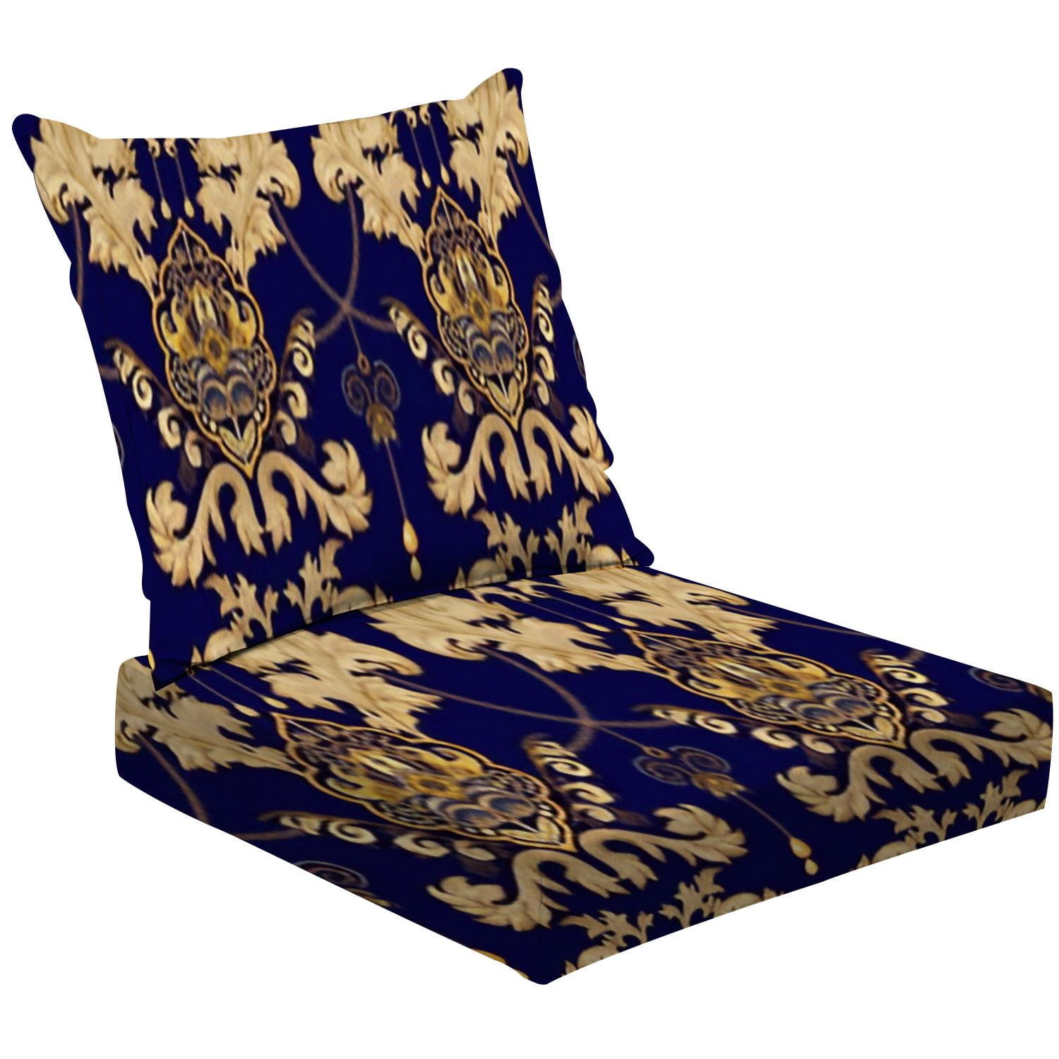 Outdoor Deep Seat Cushions Set Golden Damask seamless pattern Vintage ...