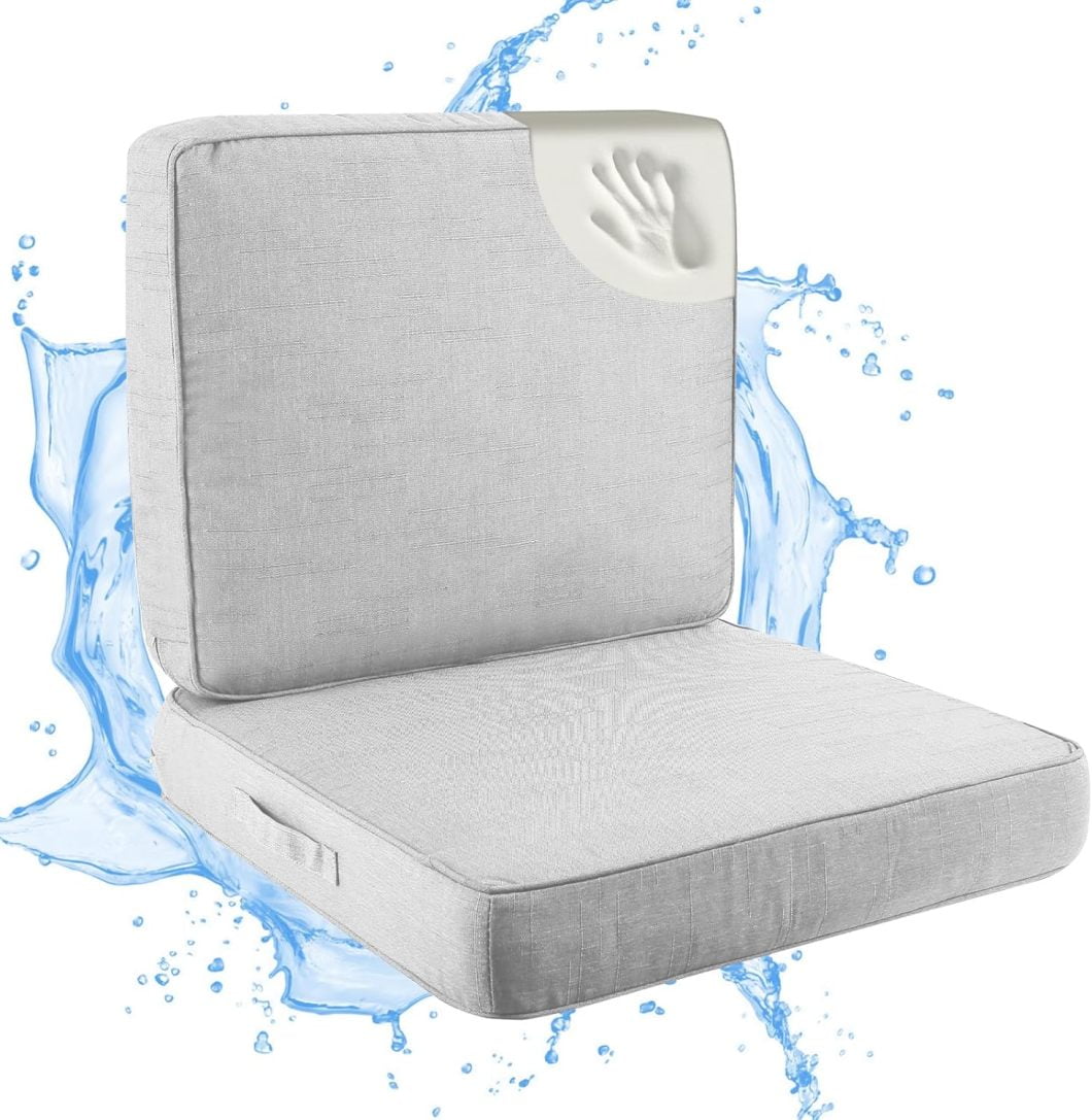 Outdoor Deep Seat Cushions Set, Waterproof & Fade Resistant Patio ...