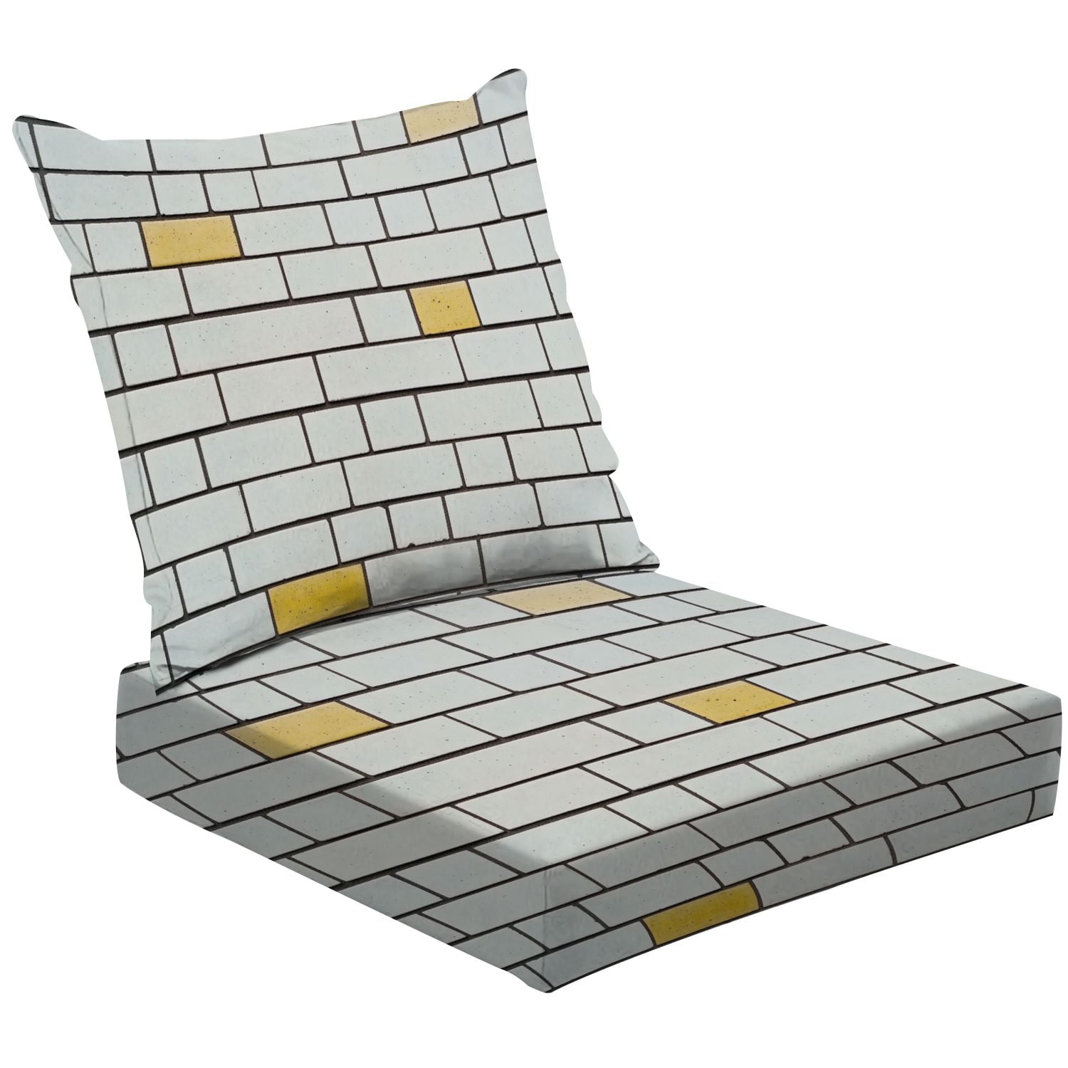 Outdoor Deep Seat Cushions Set White tile wall texture Poolside Patio ...