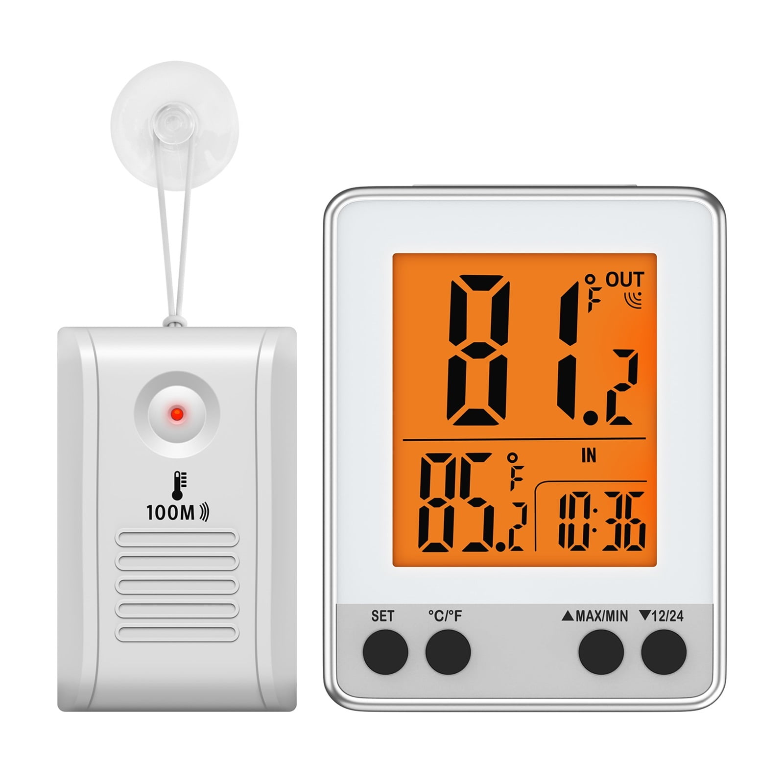 Outdoor Digital Thermometer Indoor Room Temperature Monitor Wireless ...