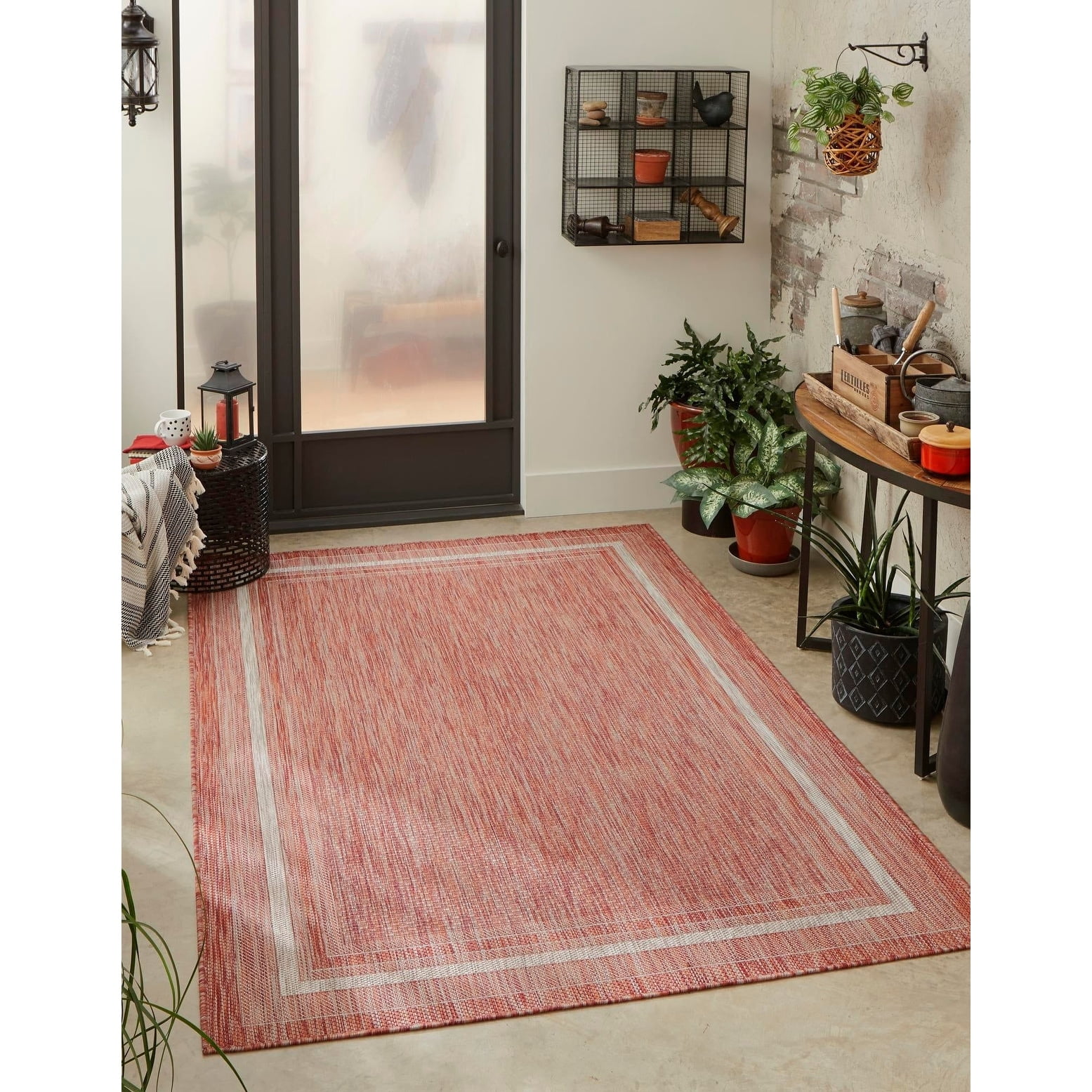 Outdoor Dimension Collection Area Rug Rust Red - 4'x6' - Walmart.com