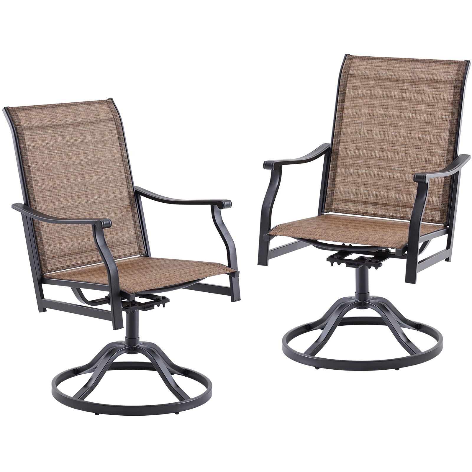 Outdoor Dining Chairs Set of 2, 360°Swivel Patio Dining Chair with ...
