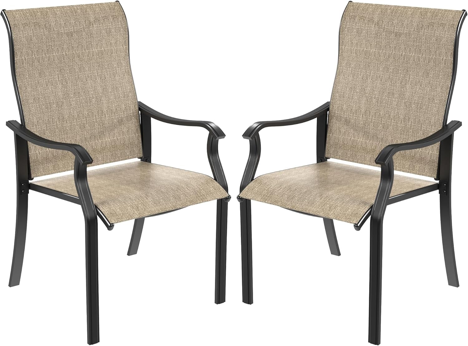 Outdoor Dining Chairs Set of 2, High Back Patio Chairs, All-Weather ...