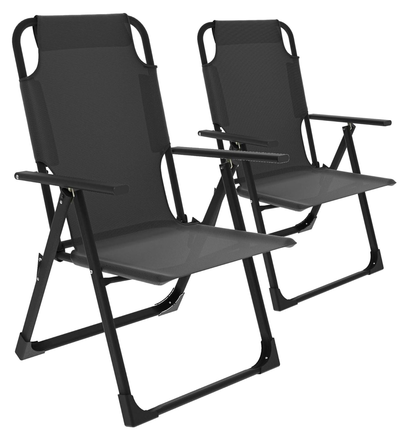 Outdoor Dining Chairs Set of 2, Heavy Duty Adjustable Recliner, Folding ...