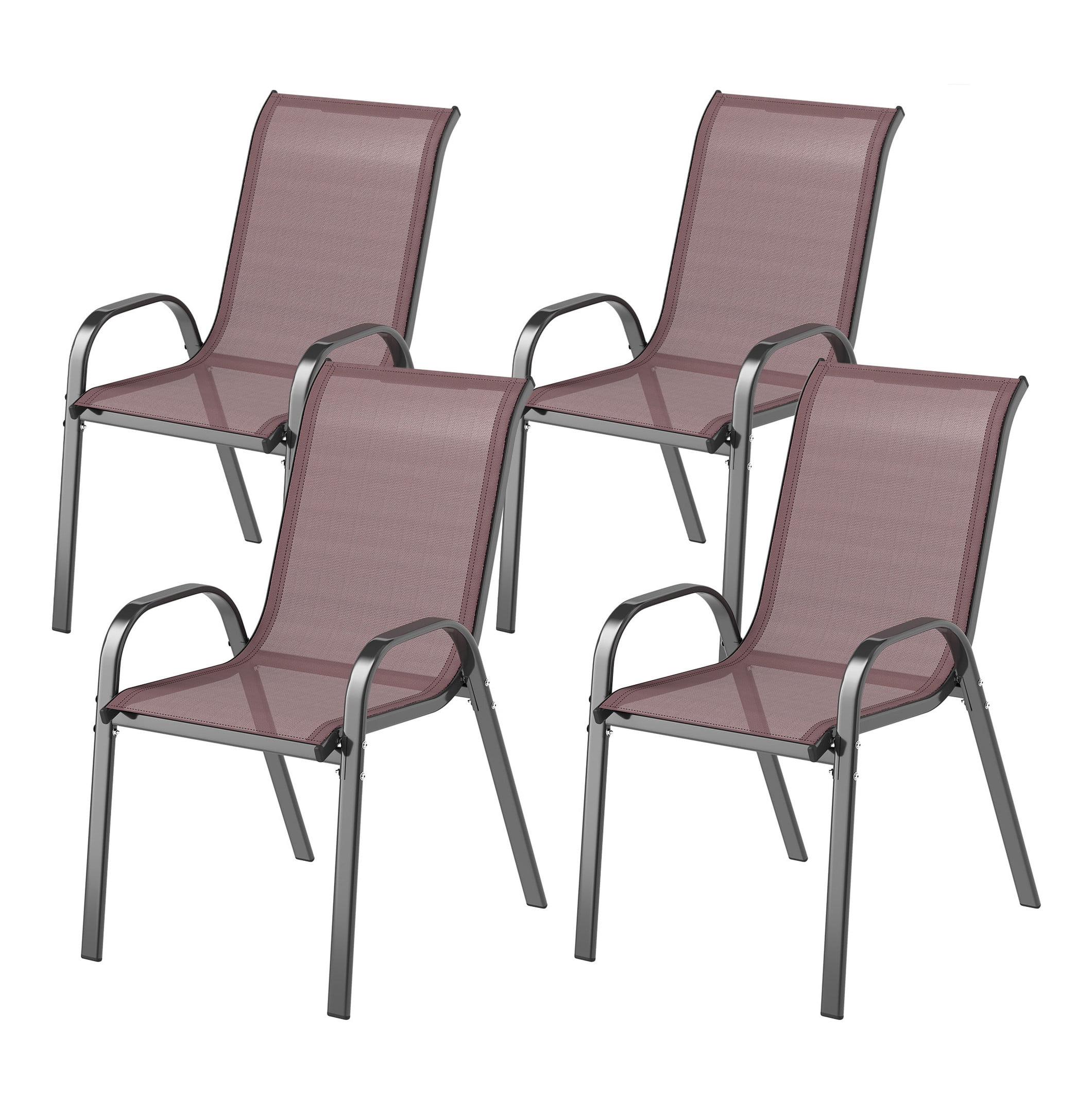 Outdoor Dining Chairs Set of 4, Stackable Patio Chairs High Back ...