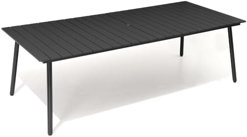 Outdoor Dining Table, 94.5 inch Patio Dining Table with Wooden-Like Top ...