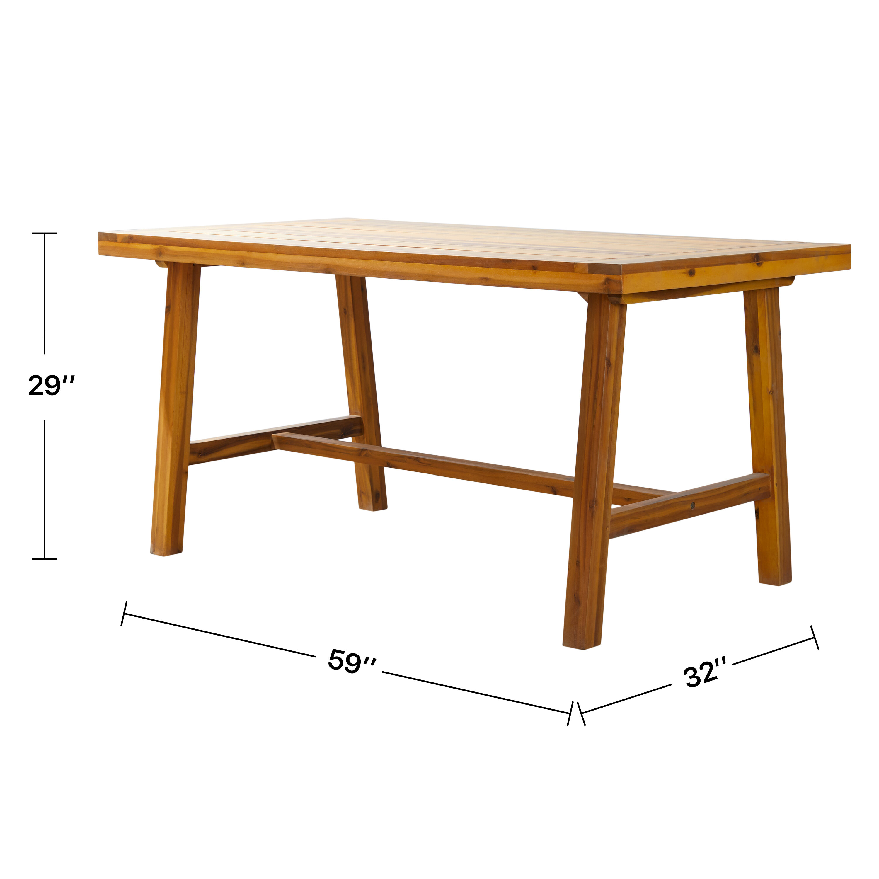 Outdoor Dining Table, Miami Outdoor Patio Picnic Dining Table Brown ...