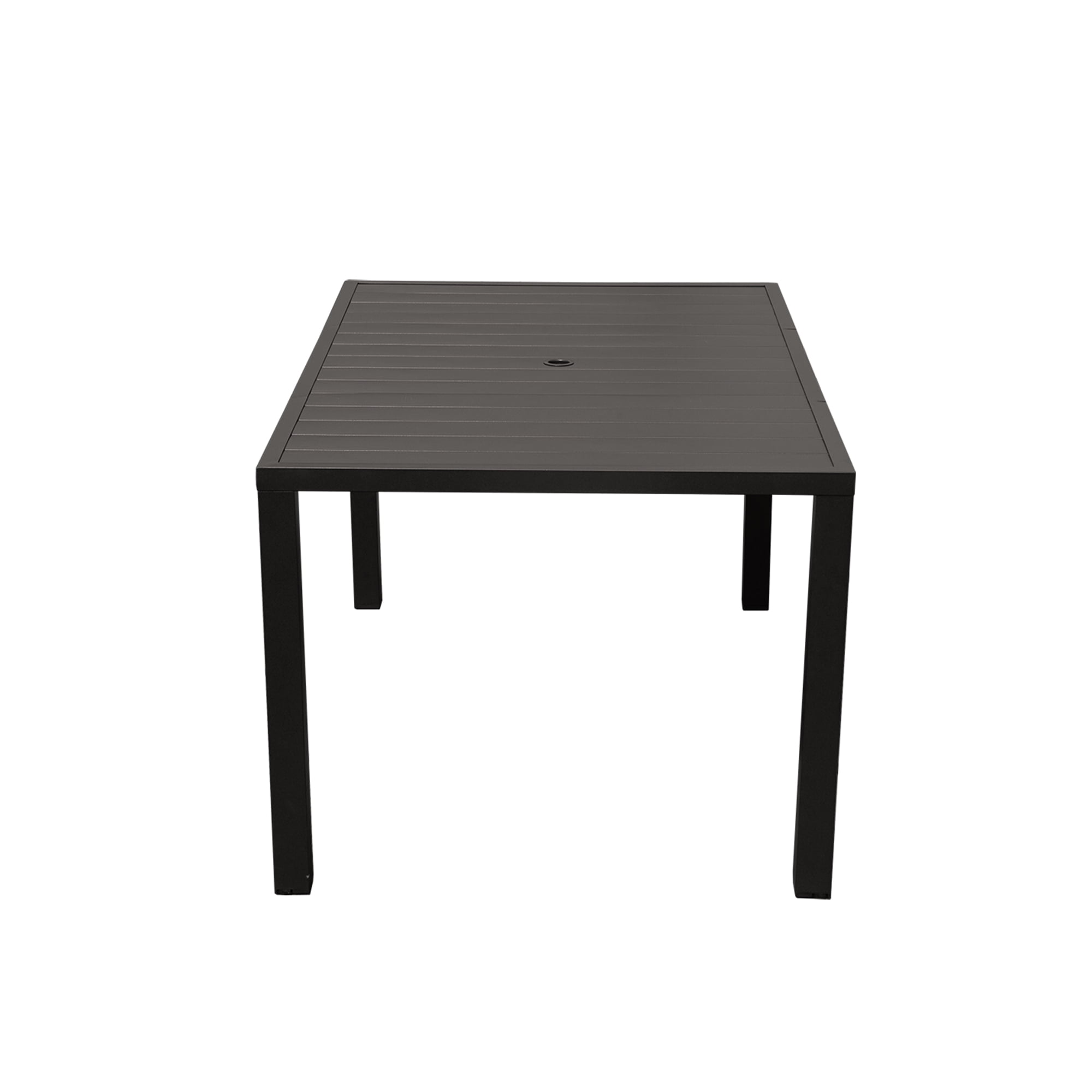Outdoor Dining Table for 4 Person,Square Slatted Metal Patio Table for ...