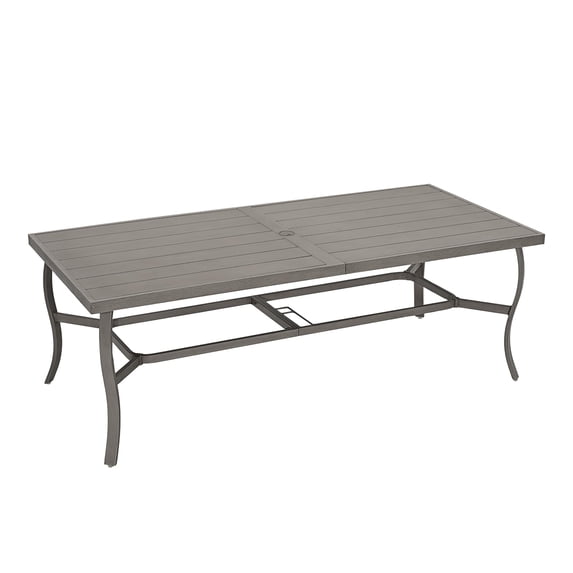 Outdoor Dining Table for 8, 84 Inch Aluminum Patio Table with Umbrella ...