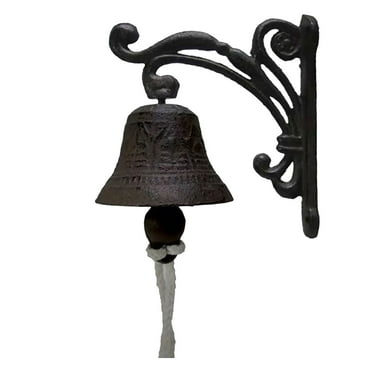 XtremepowerUS Cast Iron Dinner Bell, Vintage Style, Large, Black, Ideal ...