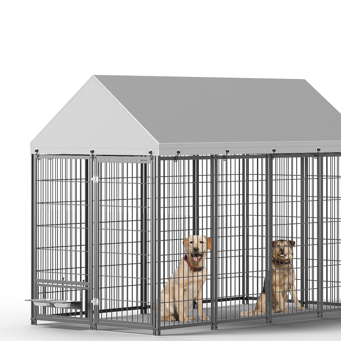 Outdoor Dog Kennel, Heavy Duty Welded Wire Steel Dog Playpen Fence with ...