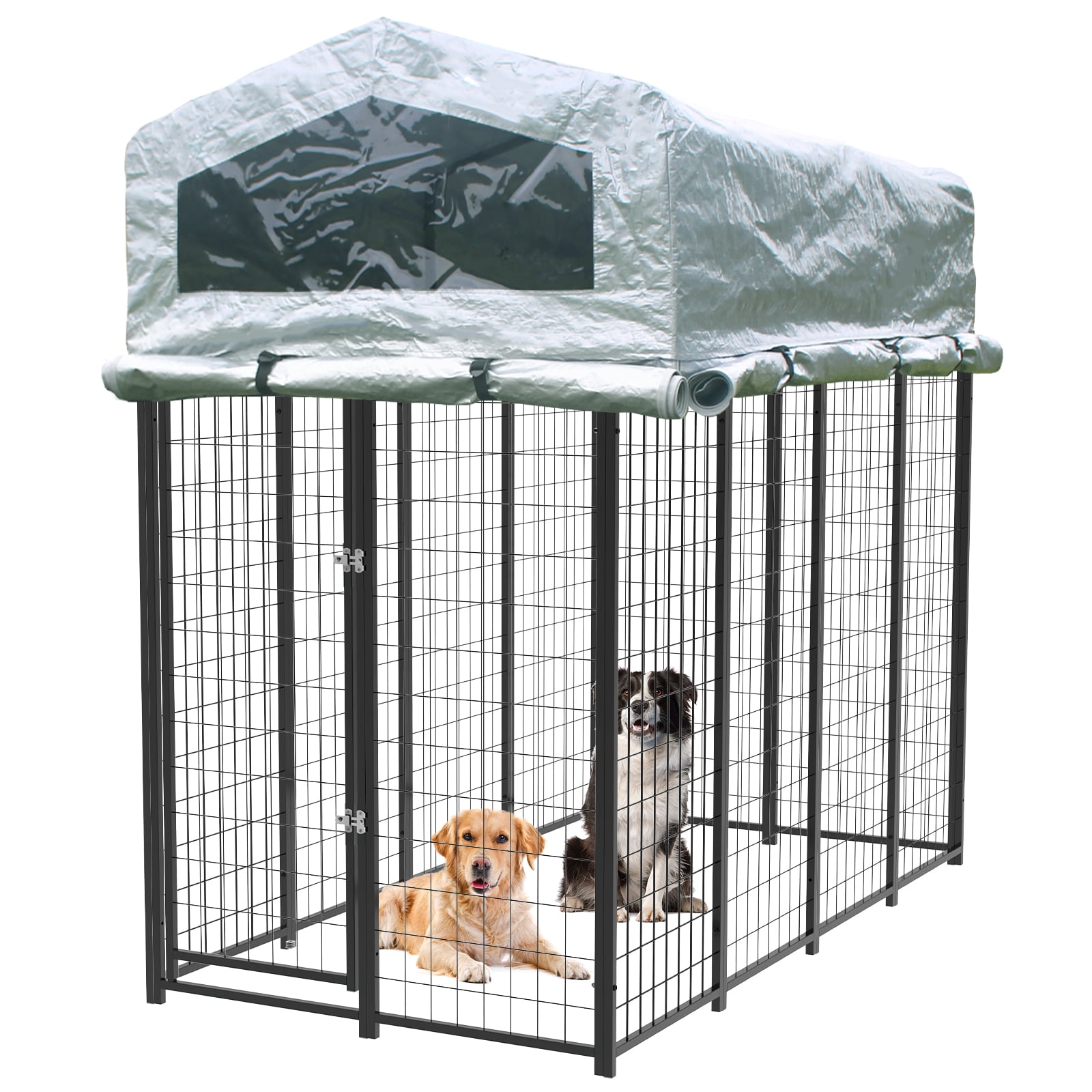 Outdoor Dog Kennel Outside Run with Doggy Door,Large Dog Kennels Pens ...