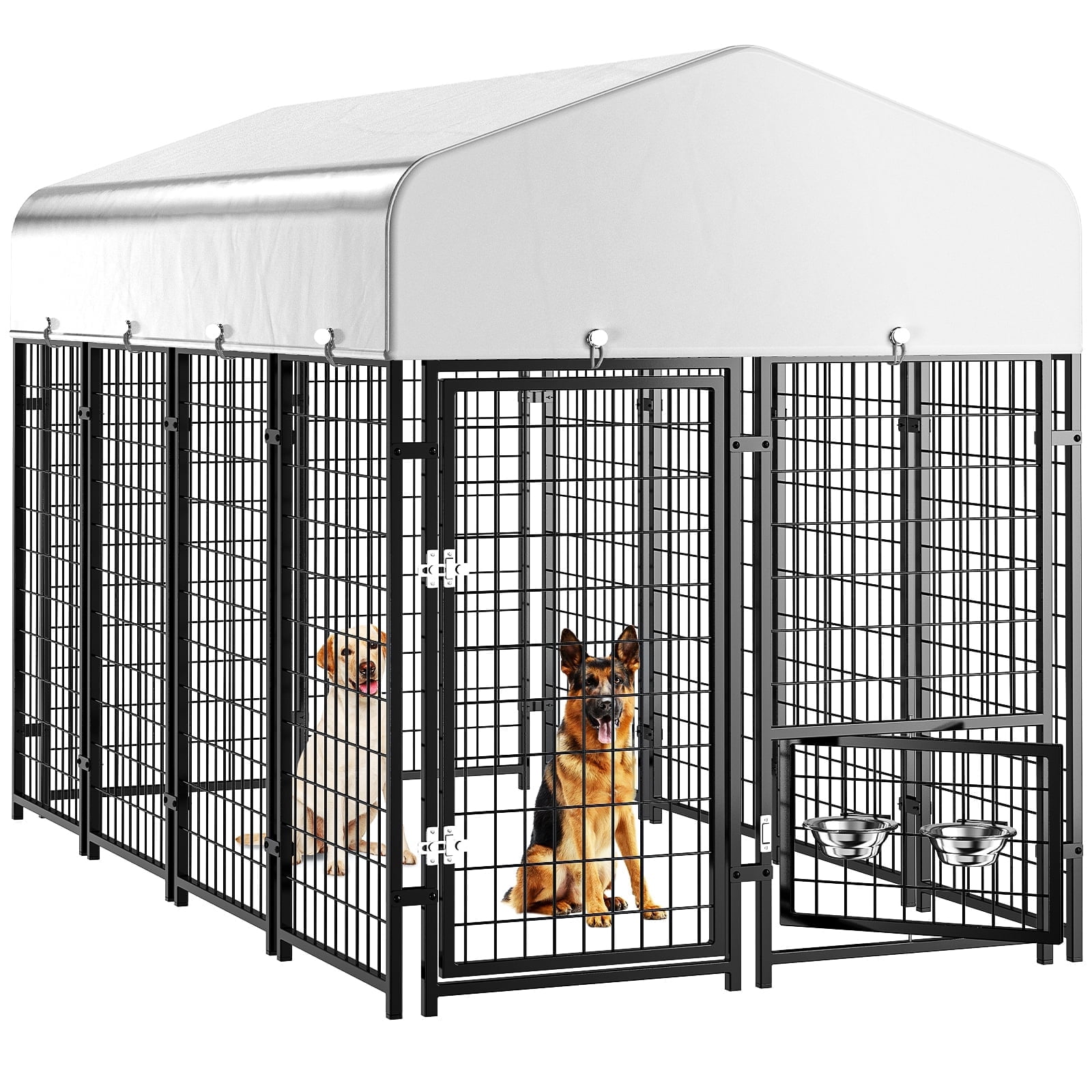 Outdoor Dog Kennel, Dog Run for Outdoor, Large Dog Pens Cage with Roof ...