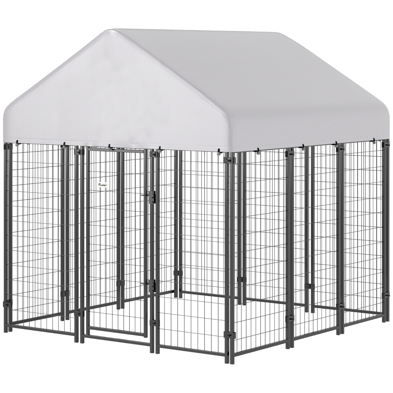 Outdoor Dog Kennel with Roof, 6' x 6' x 6' Heavy Duty Welded Wire Dog ...